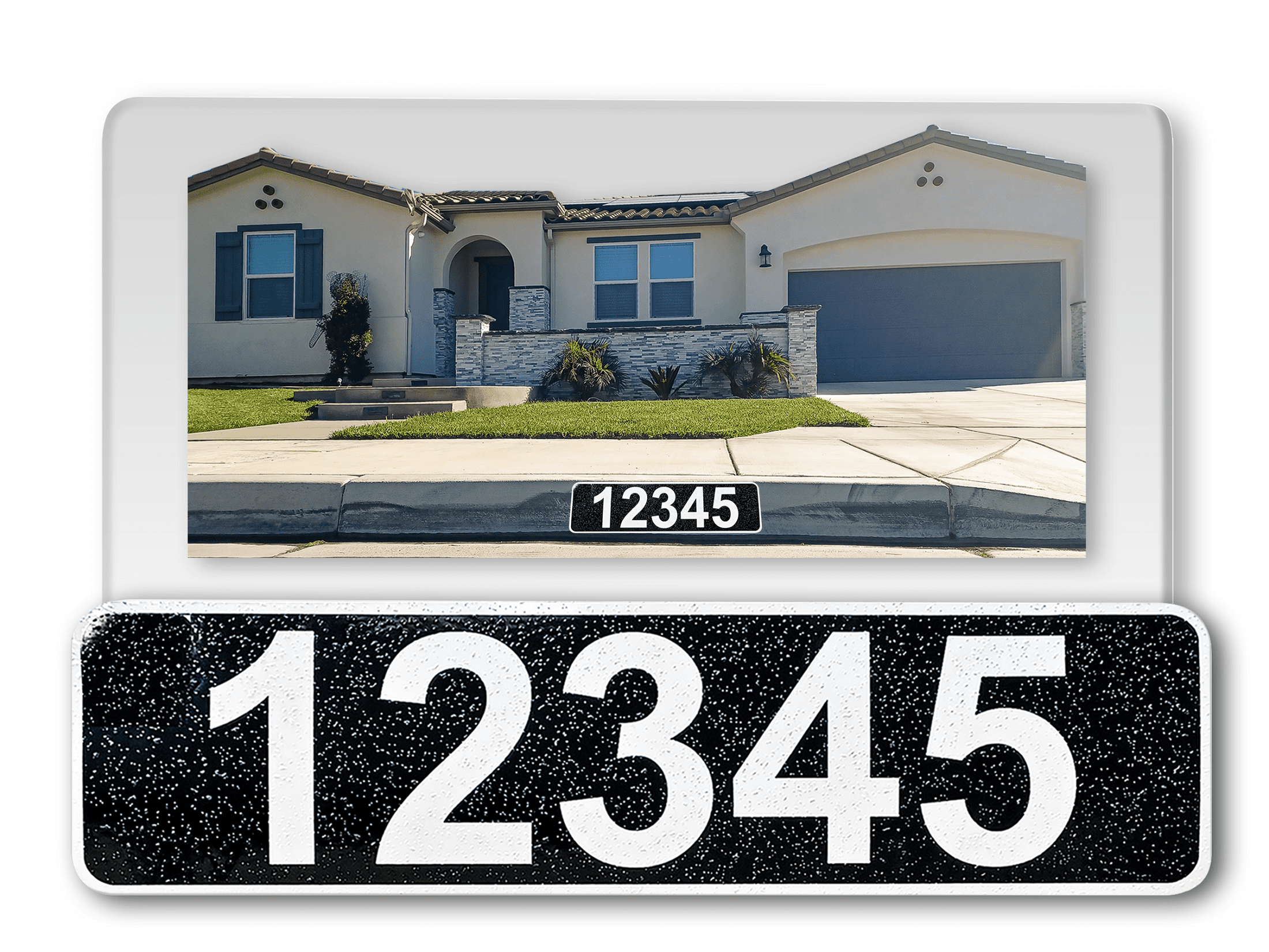 Curb-N-Sign® Customized Reflective Aluminum Curb Address Sticker Decal ...
