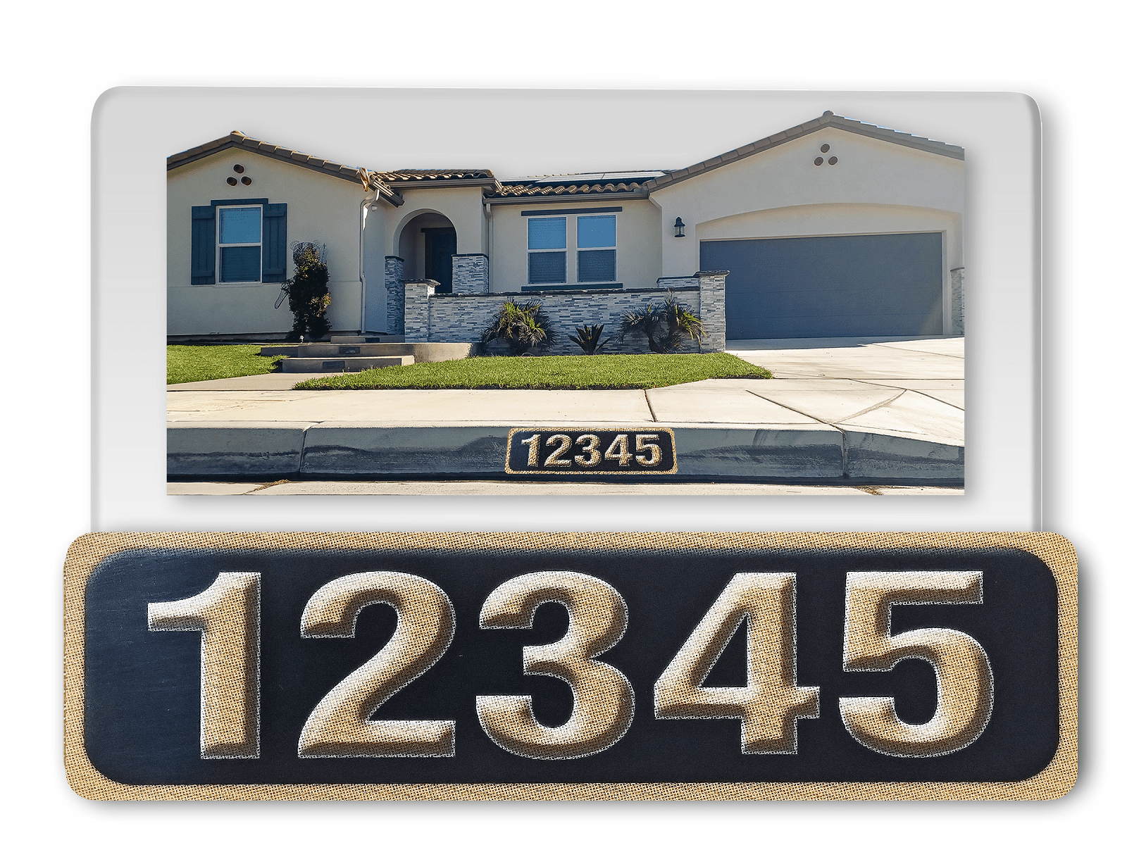 Curb-N-Sign® Customized Reflective Aluminum Curb Address Sticker Decal ...