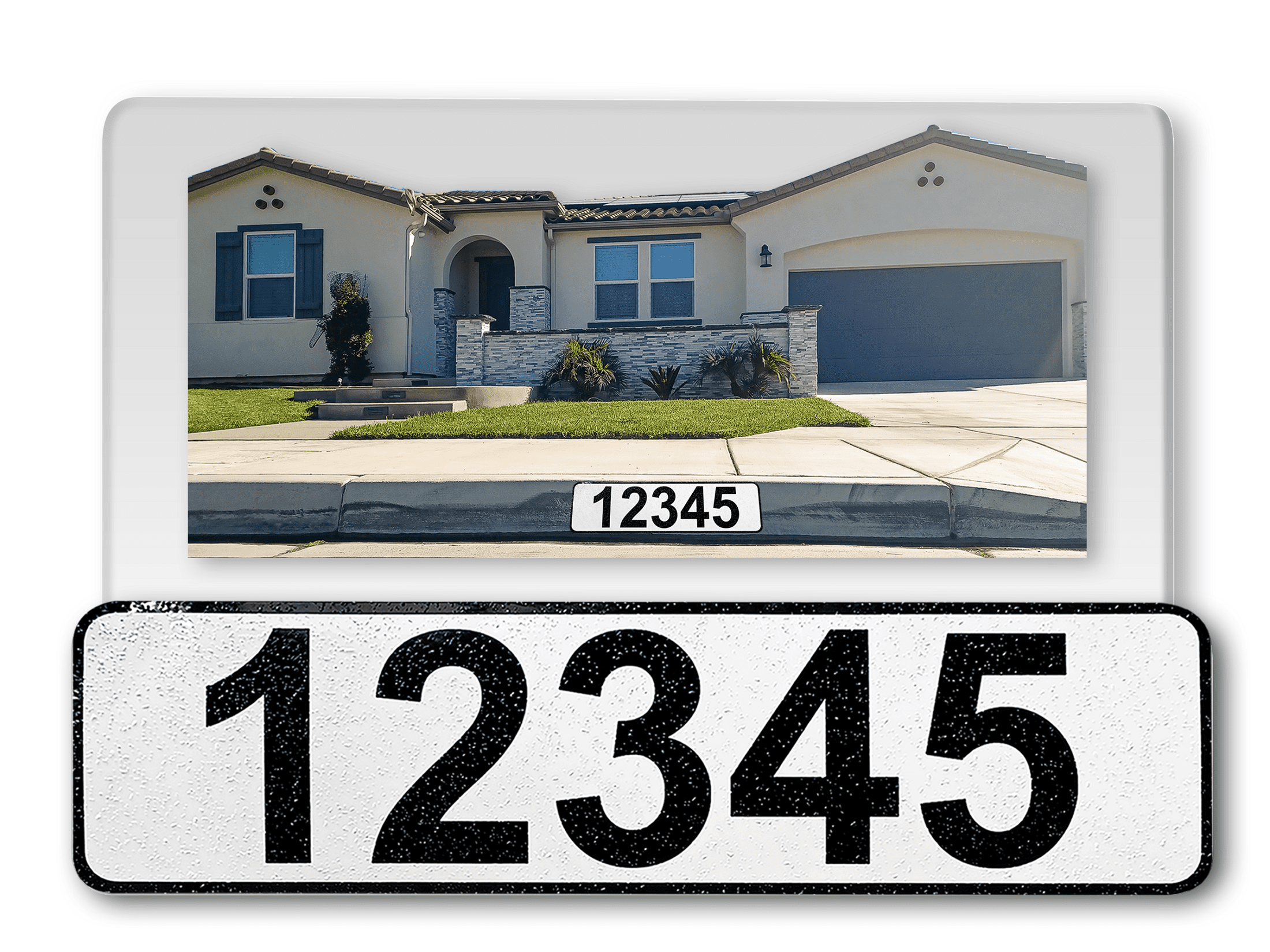 Curb-N-Sign® Customized Reflective Aluminum Curb Address Sticker Decal ...