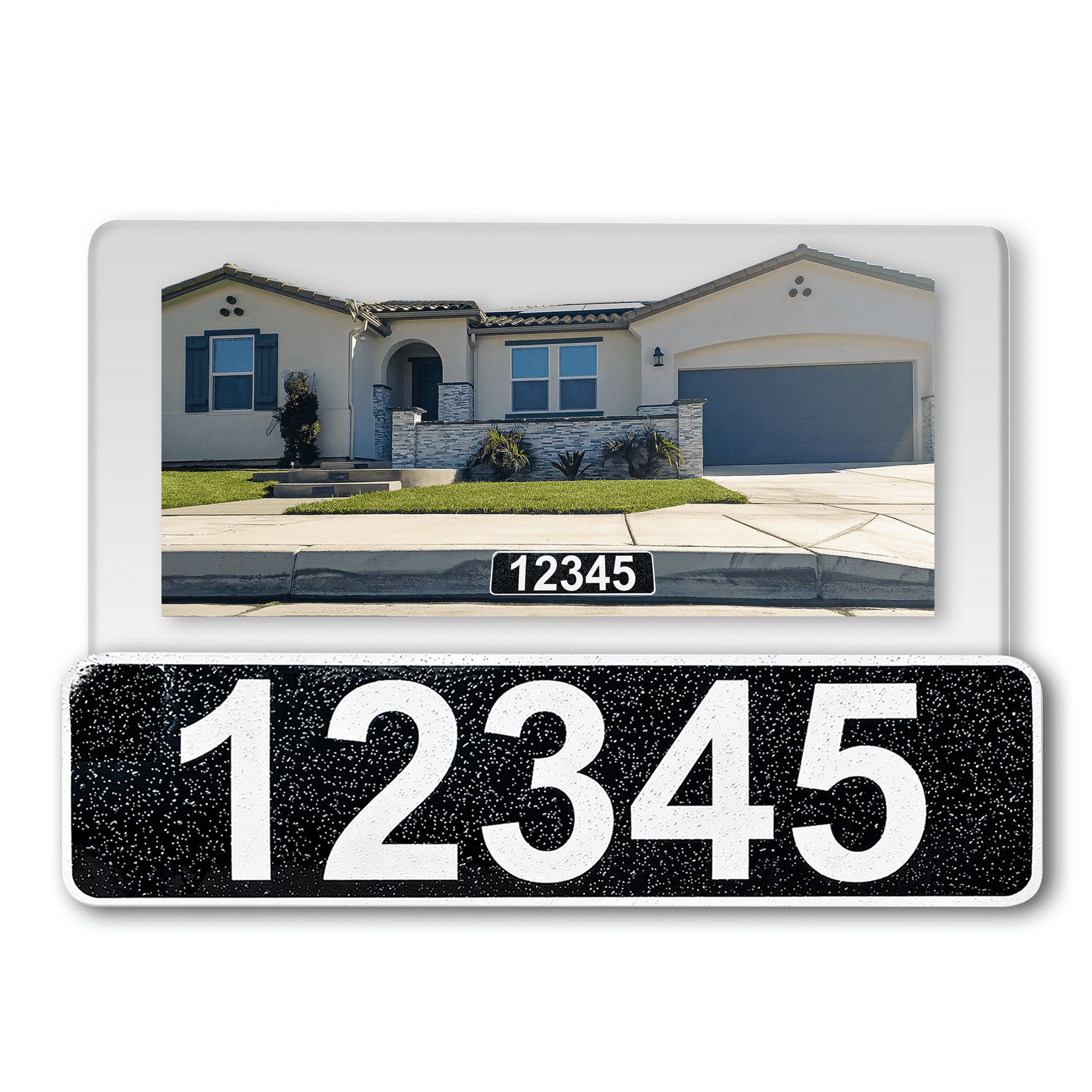 Curb-N-Sign® Customized Reflective Aluminum Curb Address Sticker Decal ...