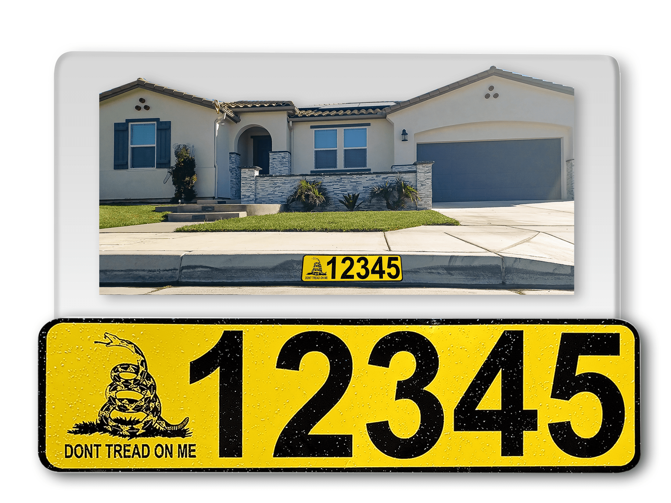 Curb-N-Sign® Customized Reflective Aluminum Curb Address Sticker Decal ...