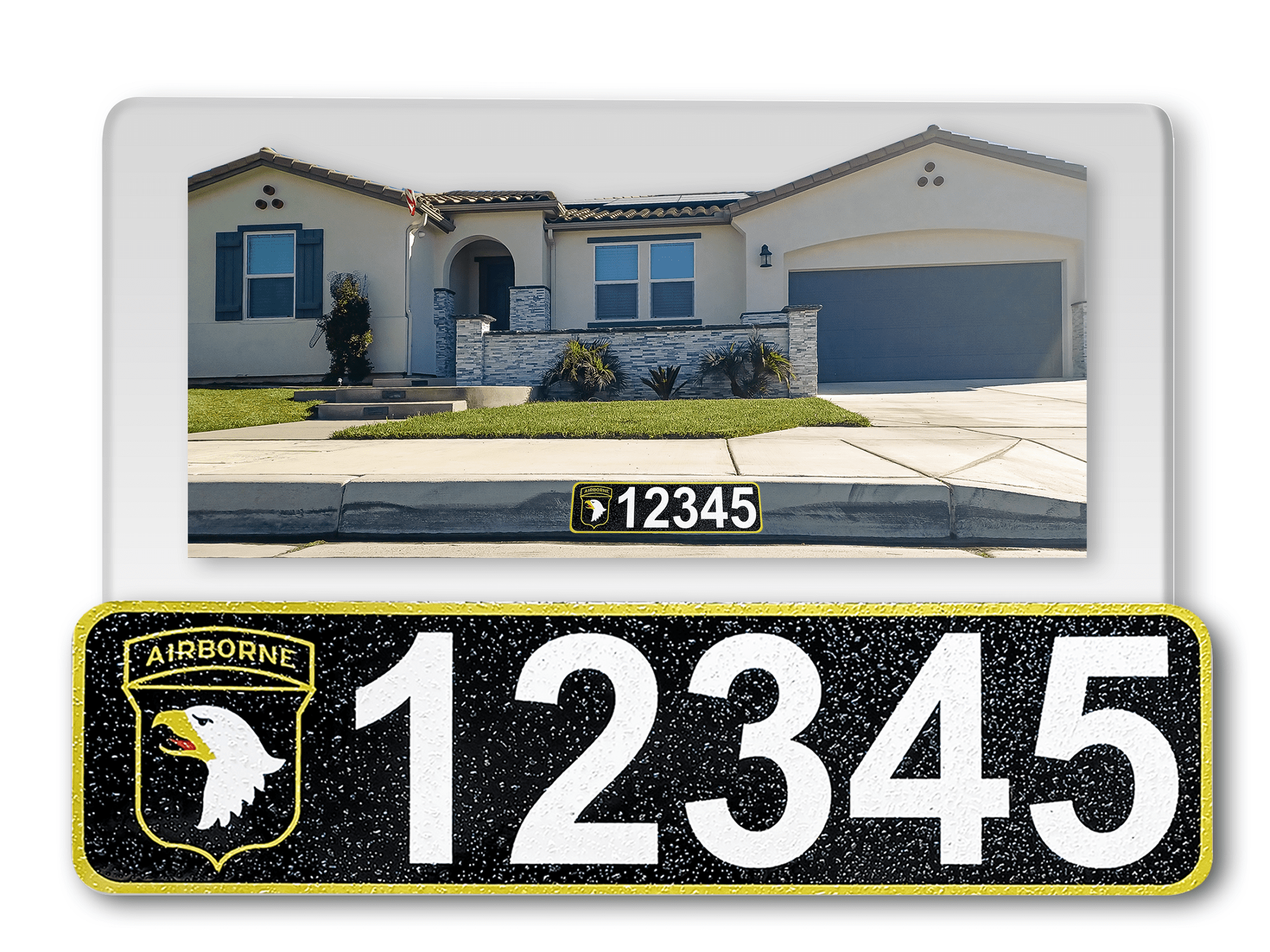 Curb-N-Sign® Customized Reflective Aluminum Curb Address Sticker Decal ...