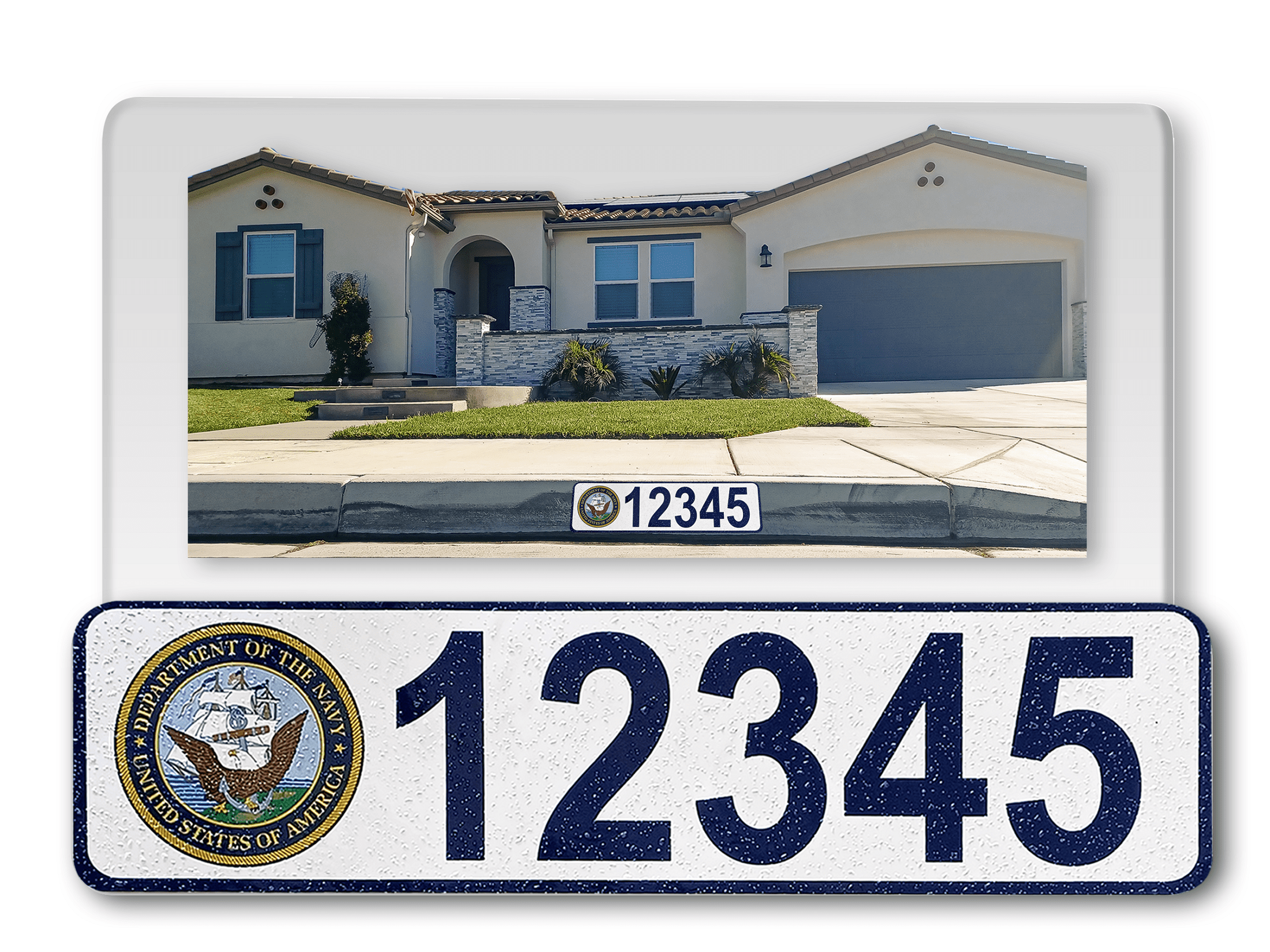 Curb-N-Sign® Customized Reflective Aluminum Curb Address Sticker Decal ...