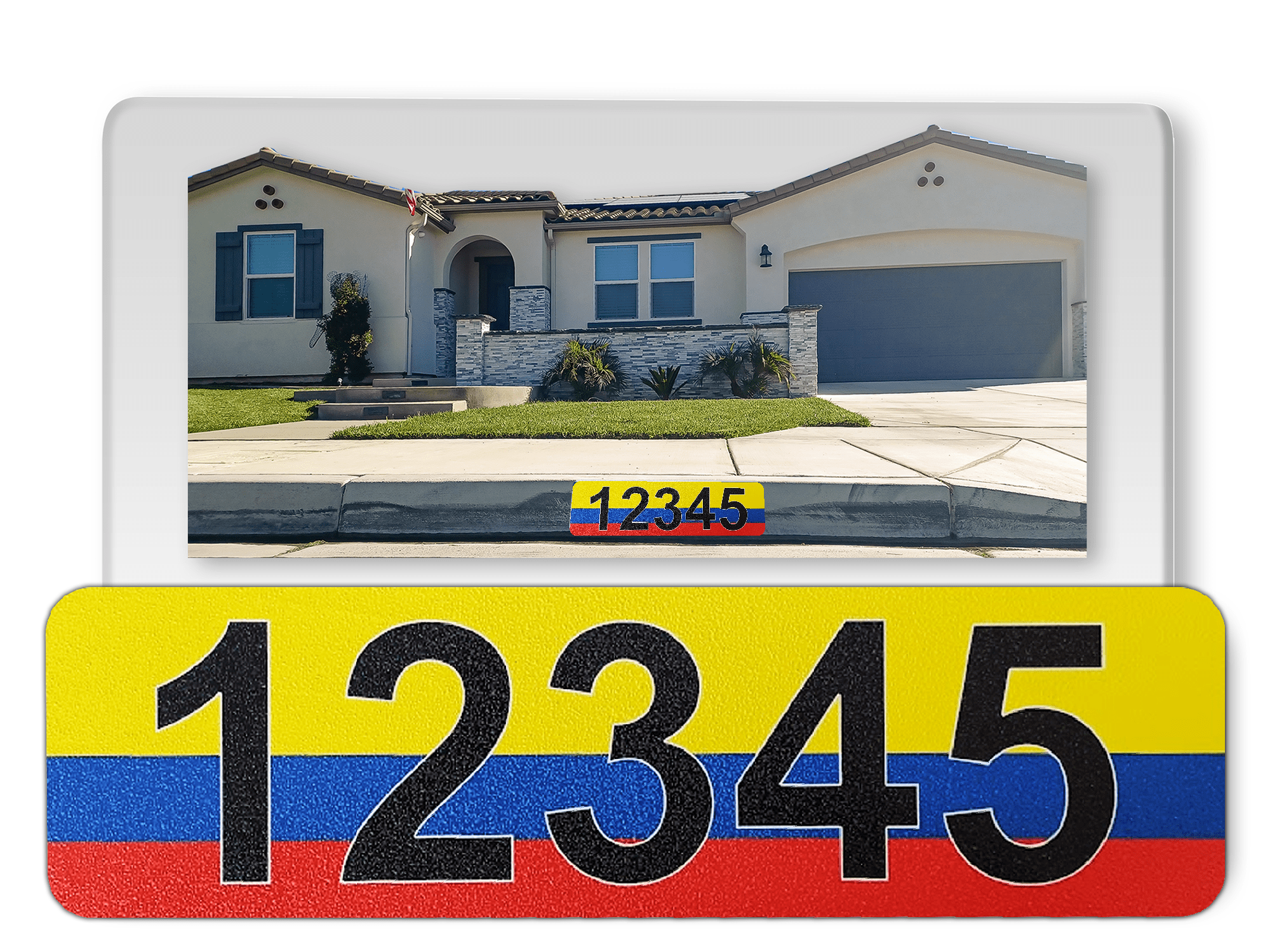 Curb-N-Sign® Customized Super Reflective Aluminium Curb Wrap® House ...