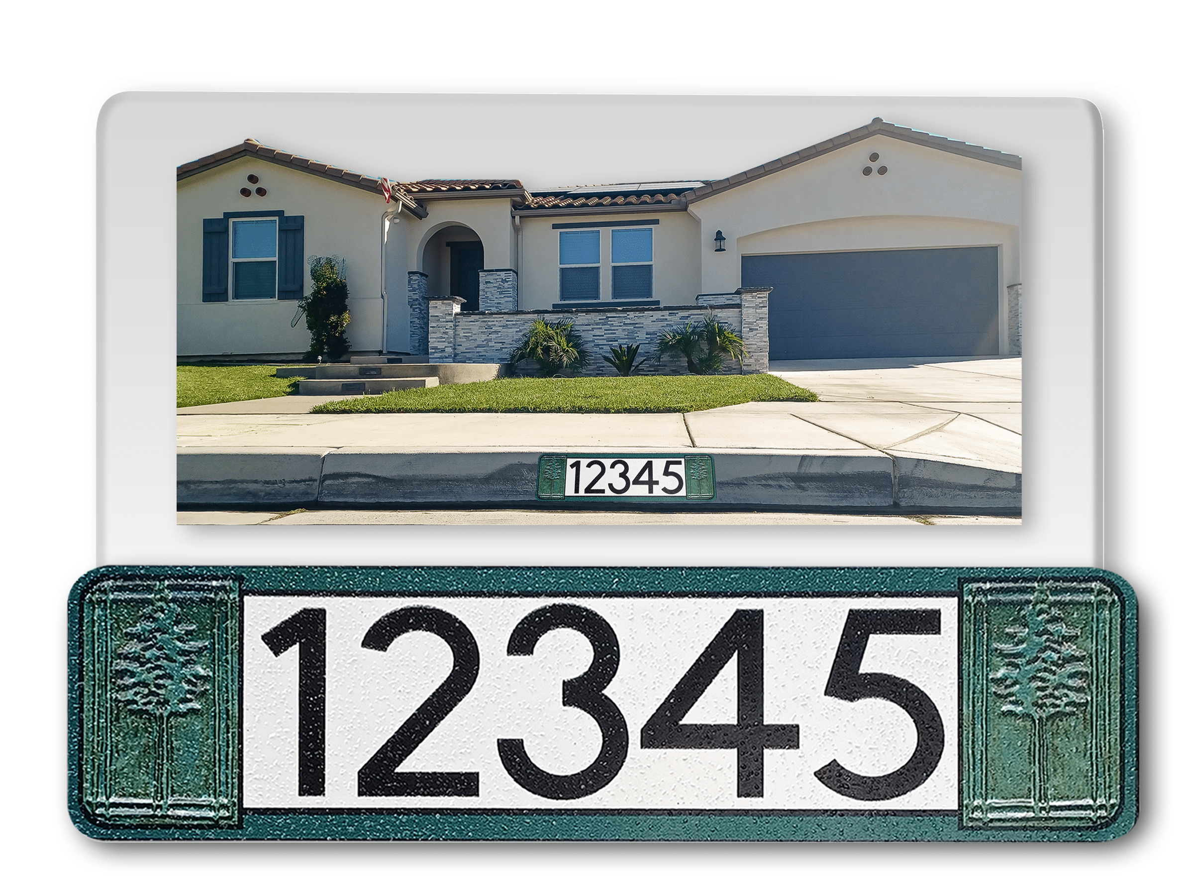 Curb-N-Sign® Customized Super Reflective Aluminum Curb Wrap® House ...