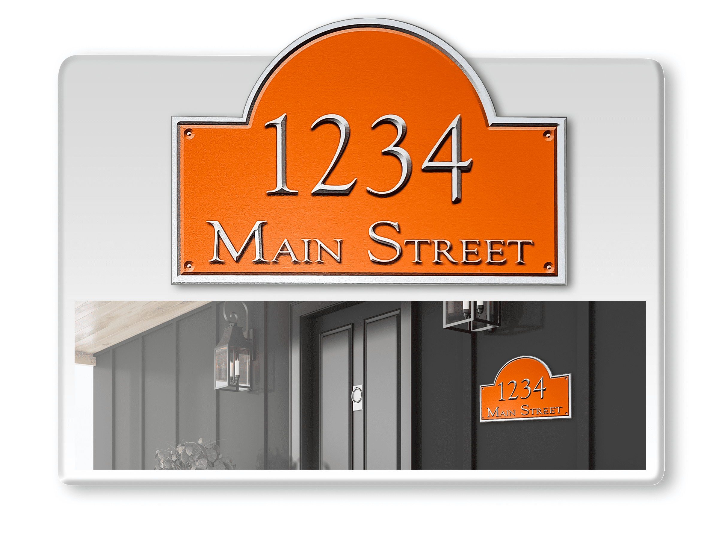 Curb-N-Sign® Fancy Arch Super Reflective Mailbox Address Numbers Plaque ...