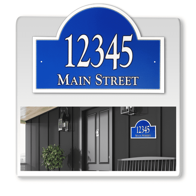 Curb-N-Sign® Fancy Arch Super Reflective Mailbox Address Numbers Plaque ...