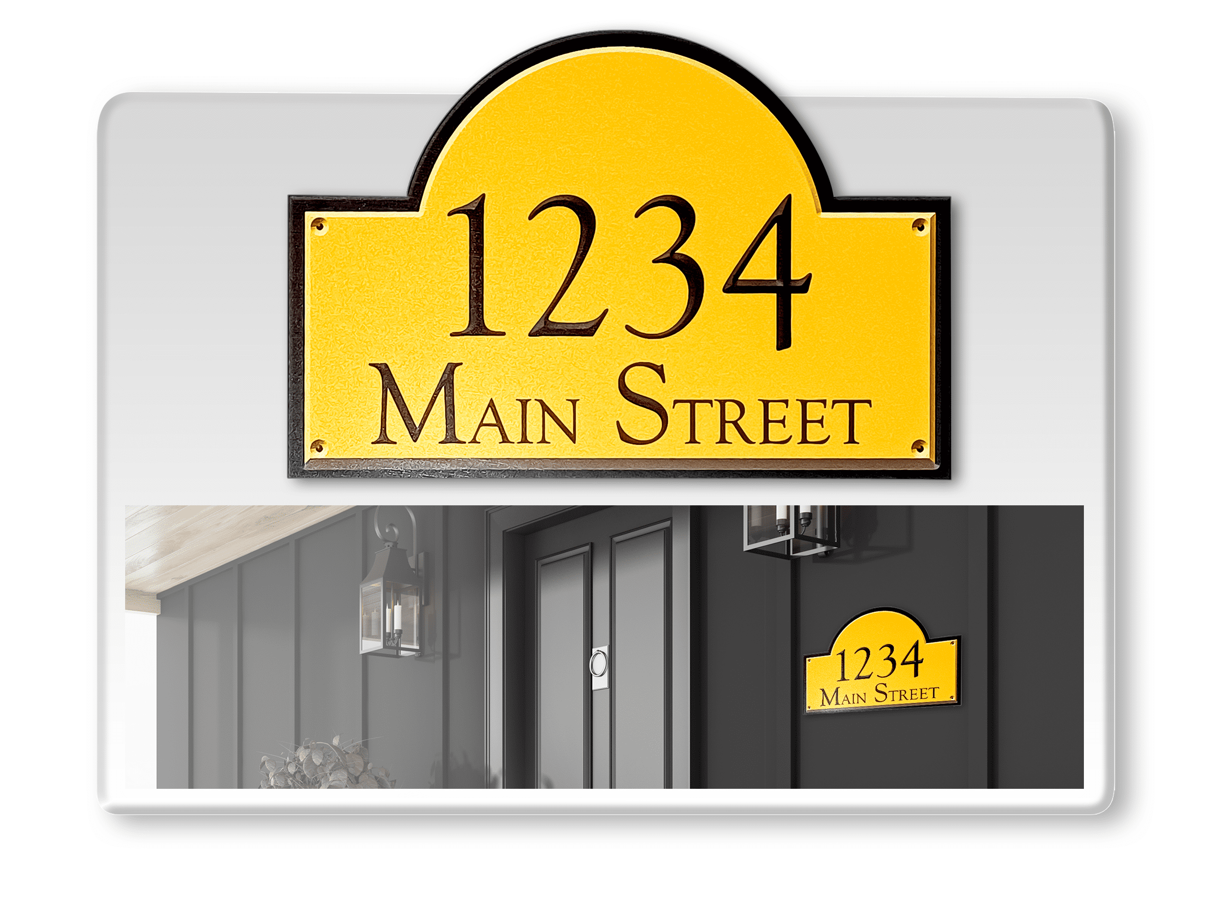Curb-N-Sign® Fancy Arch Super Reflective Mailbox Address Numbers Plaque ...