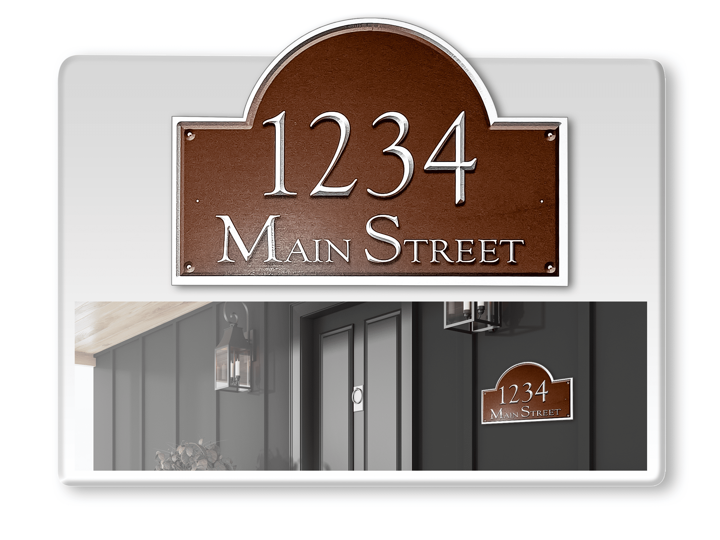 Curb-N-Sign® Fancy Arch Super Reflective Mailbox Address Numbers Plaque ...