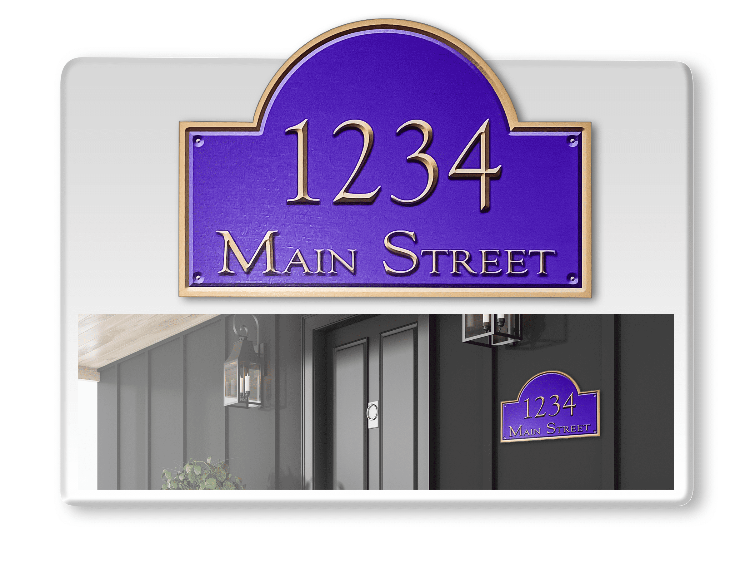Curb-N-Sign® Fancy Arch Super Reflective Mailbox Address Numbers Plaque ...