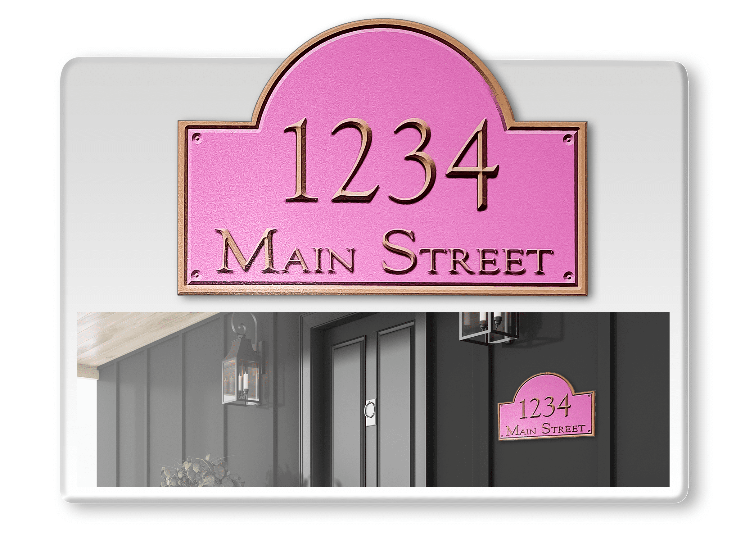 Curb-N-Sign® Fancy Arch Super Reflective Mailbox Address Numbers Plaque ...