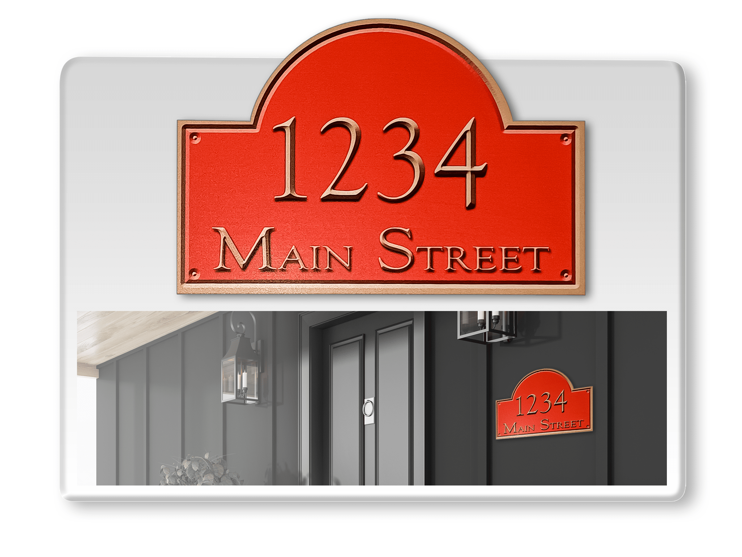 Curb-N-Sign® Fancy Arch Super Reflective Mailbox Address Numbers Plaque ...