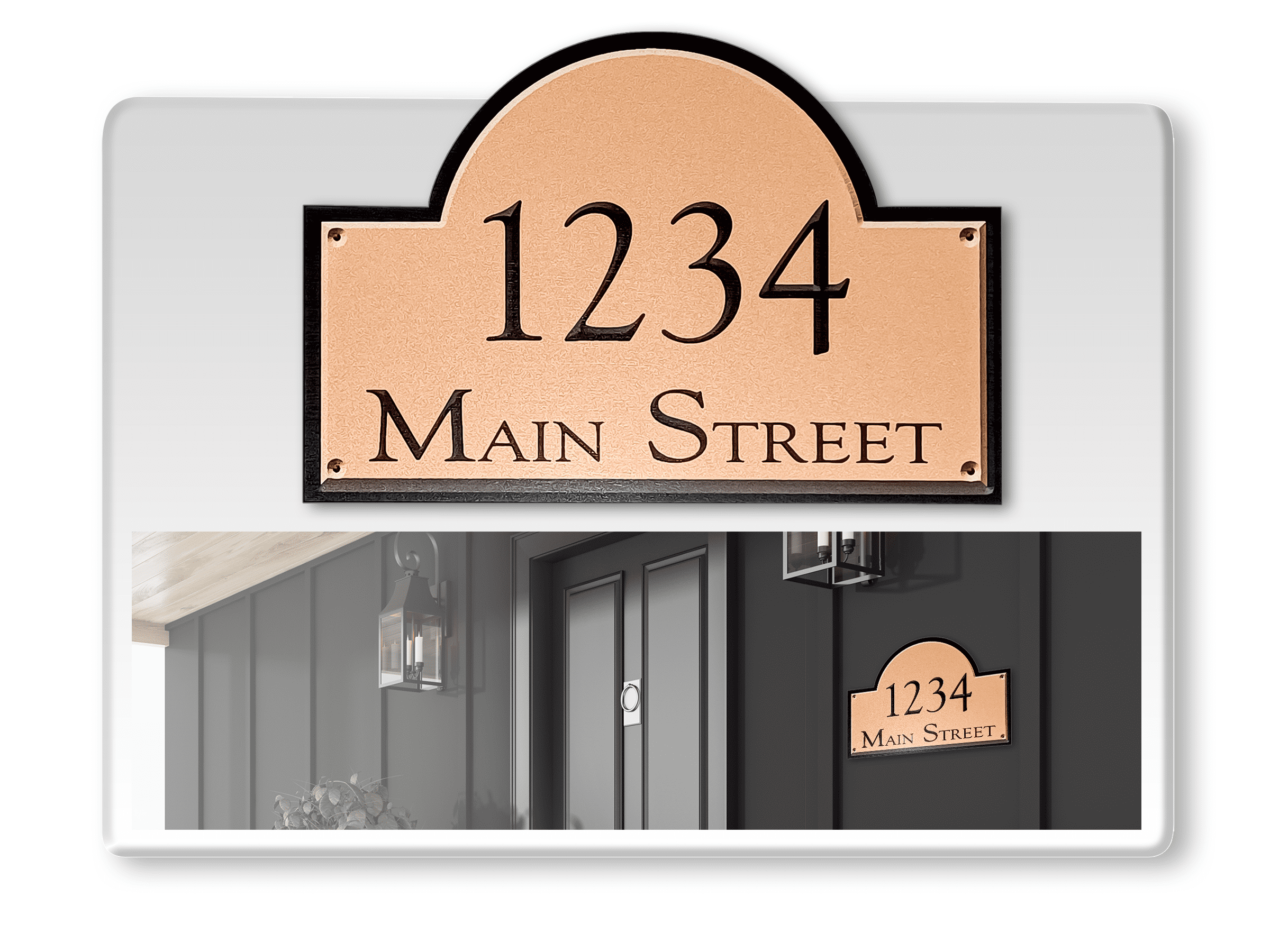 Curb-N-Sign® Fancy Arch Super Reflective Mailbox Address Numbers Plaque ...