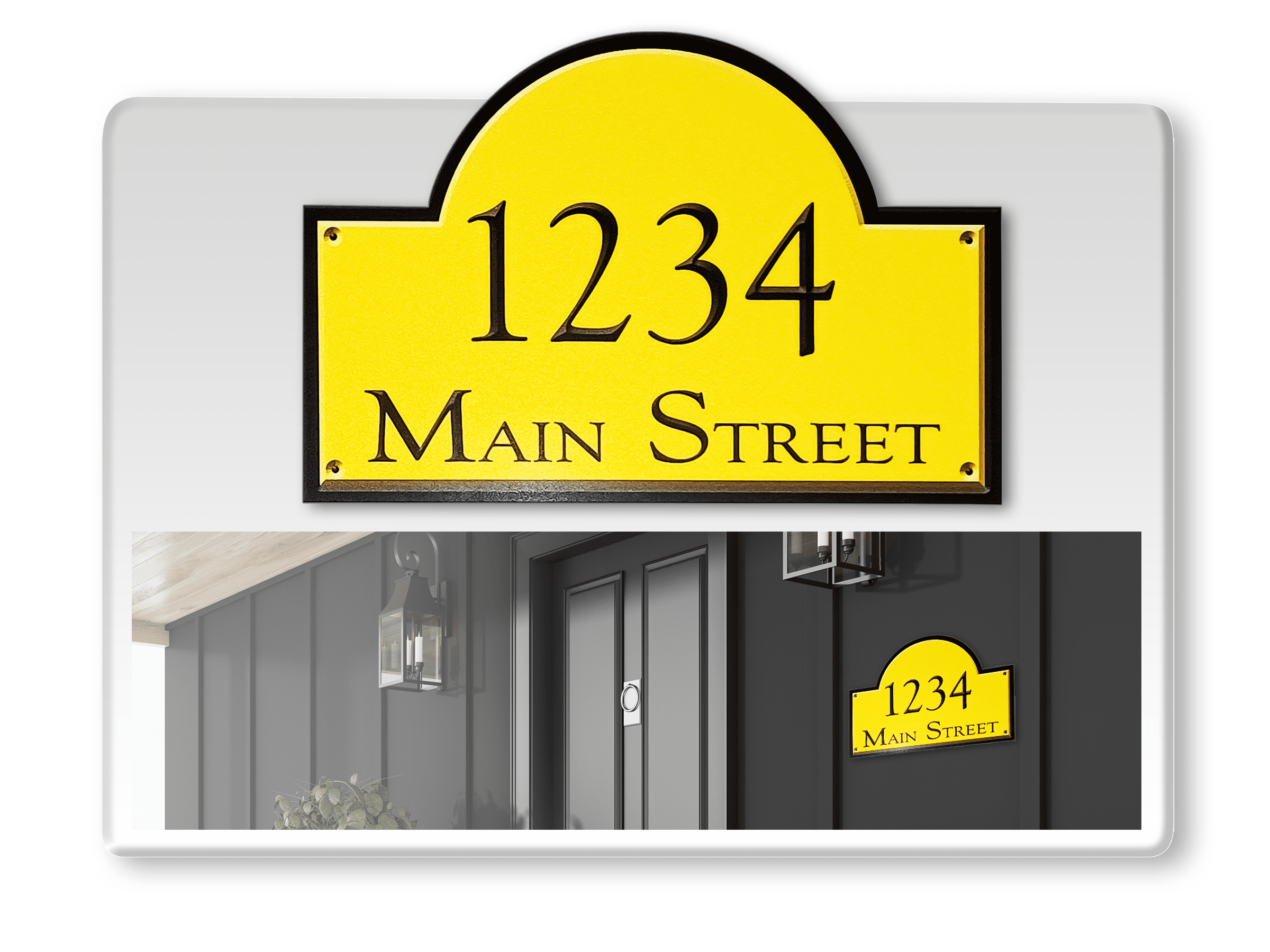 Curb-N-Sign® Fancy Arch Super Reflective Mailbox Address Numbers Plaque ...