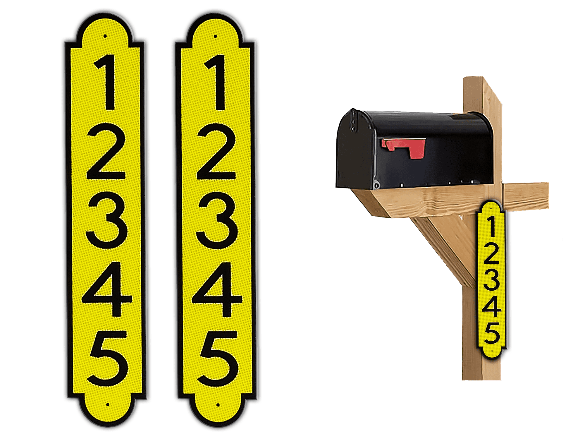 Curb-N-Sign® Fancy Super Reflective Mailbox Address Numbers Plaque ...