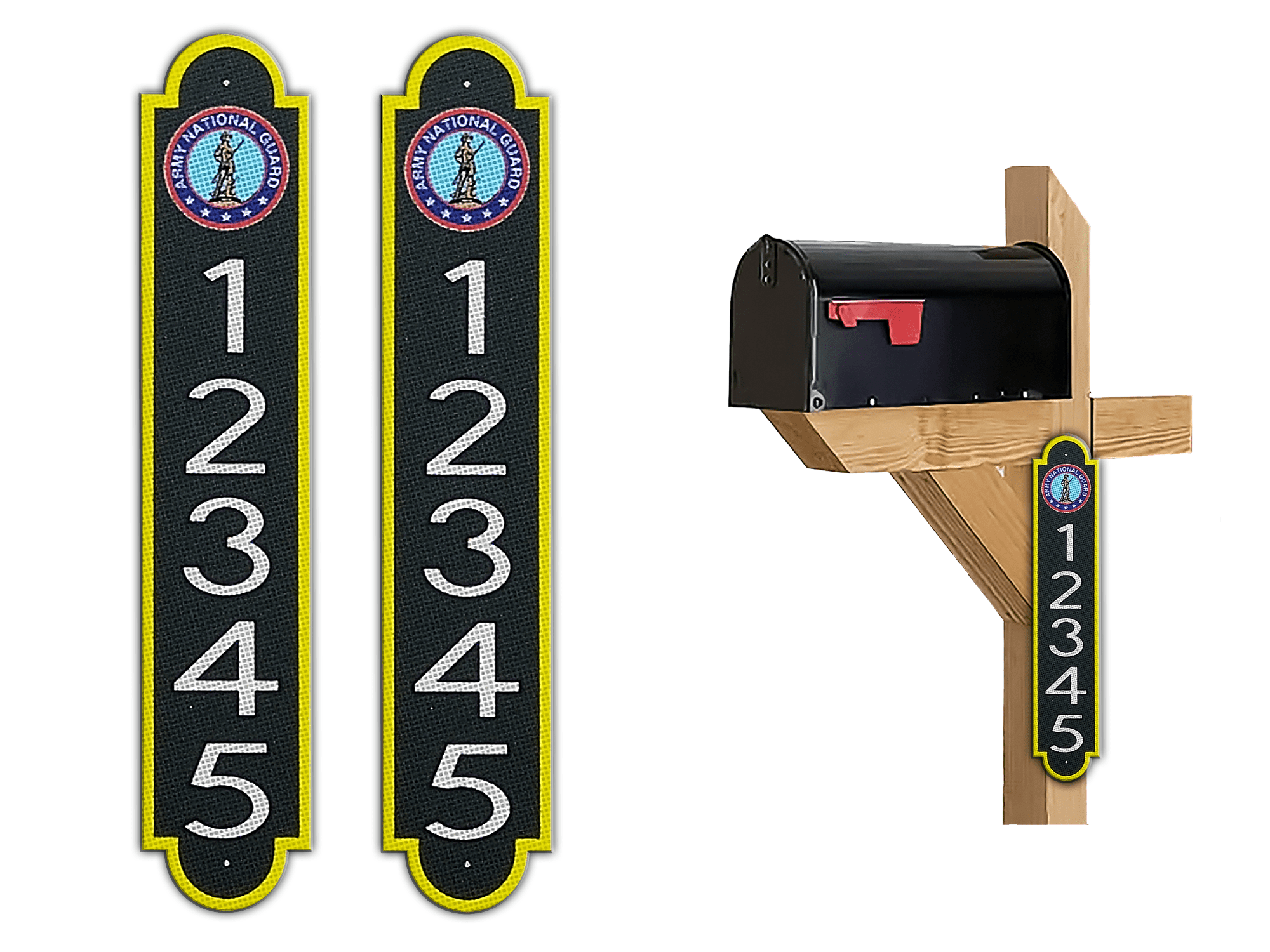 Curb-N-Sign® Fancy Super Reflective Mailbox Address Numbers Plaque ...