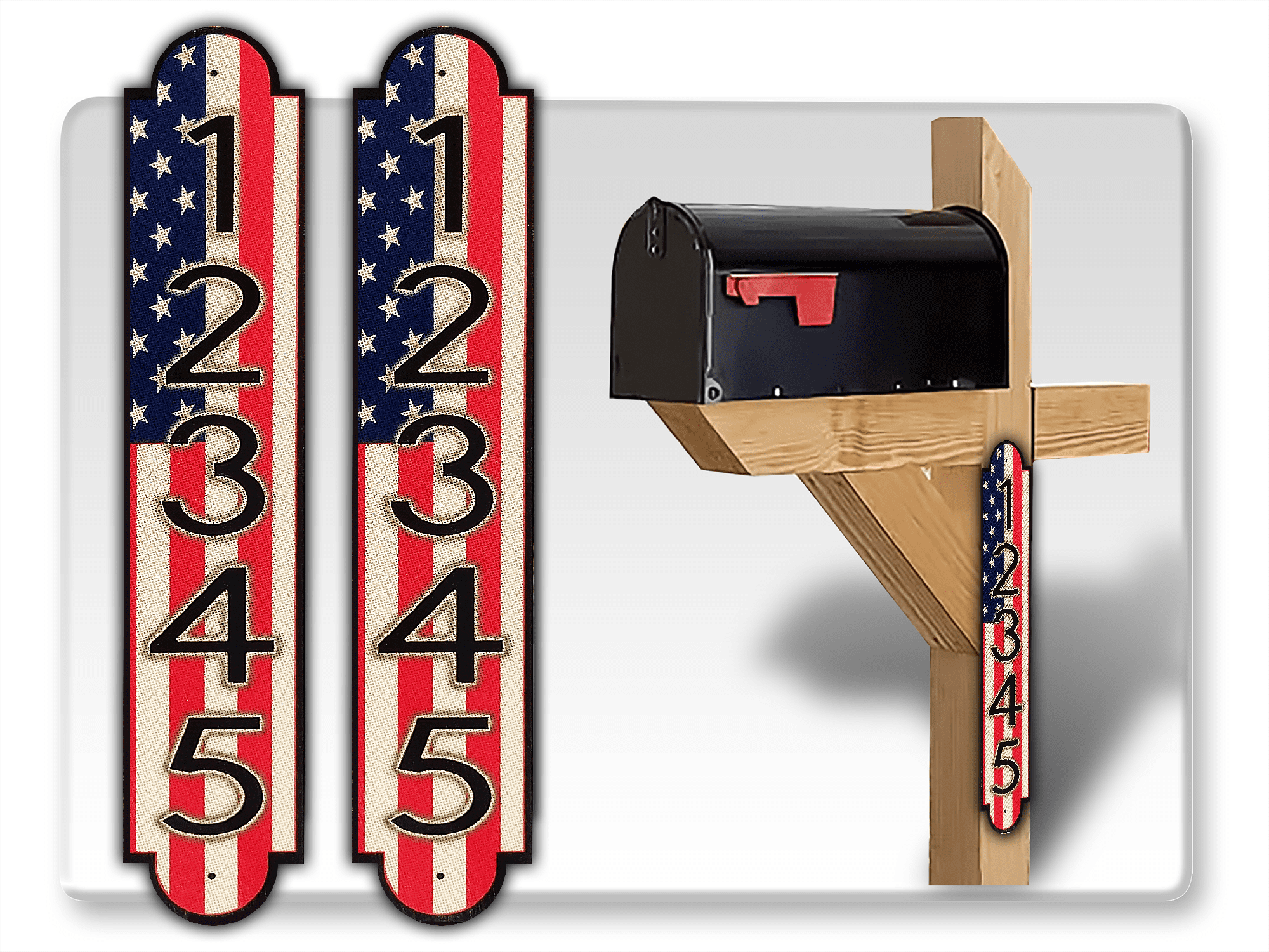 Curb-N-Sign® Fancy Super Reflective Mailbox Address Numbers Plaque ...