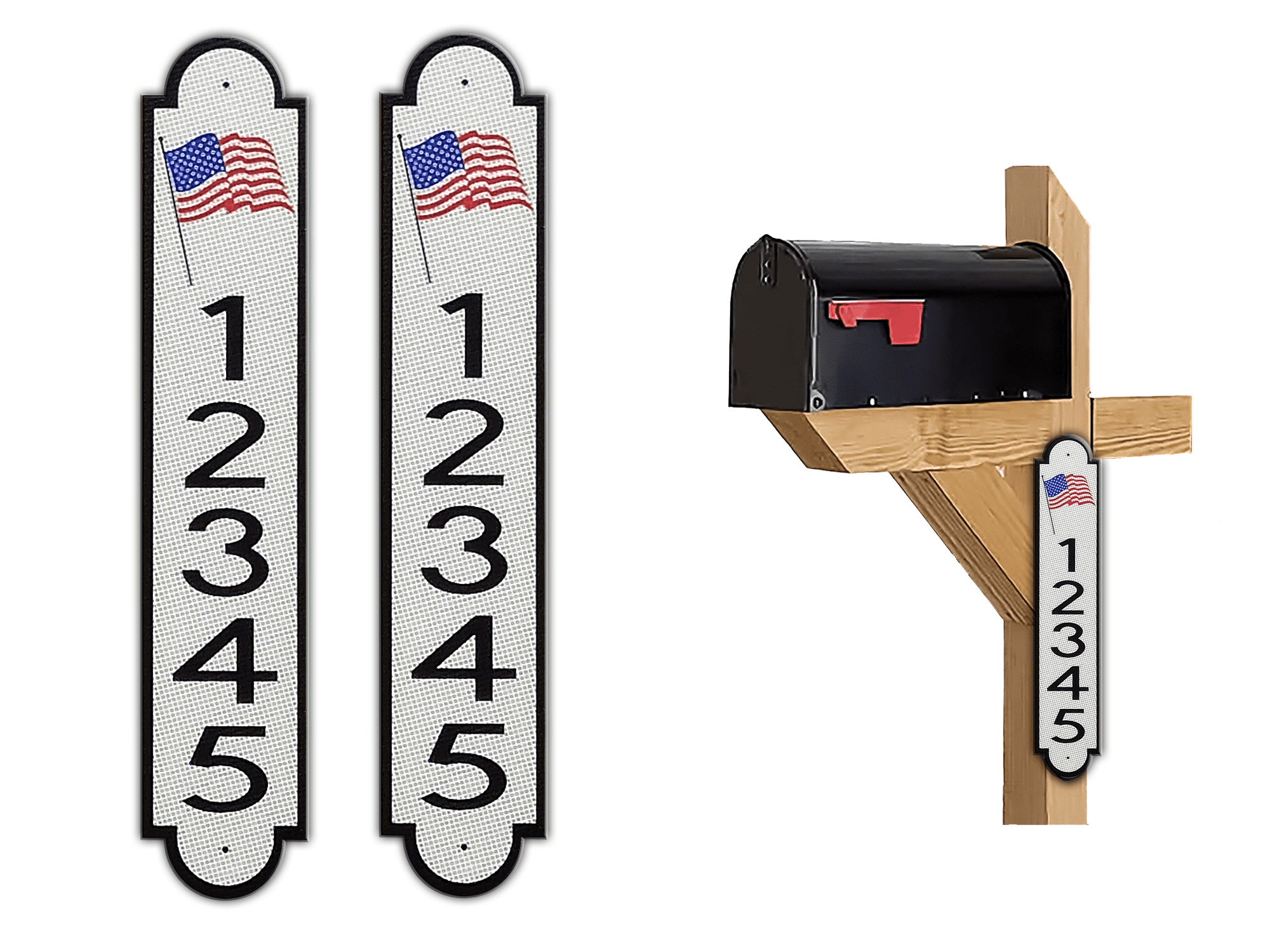 Curb-N-Sign® Fancy Super Reflective Mailbox Address Numbers Plaque ...