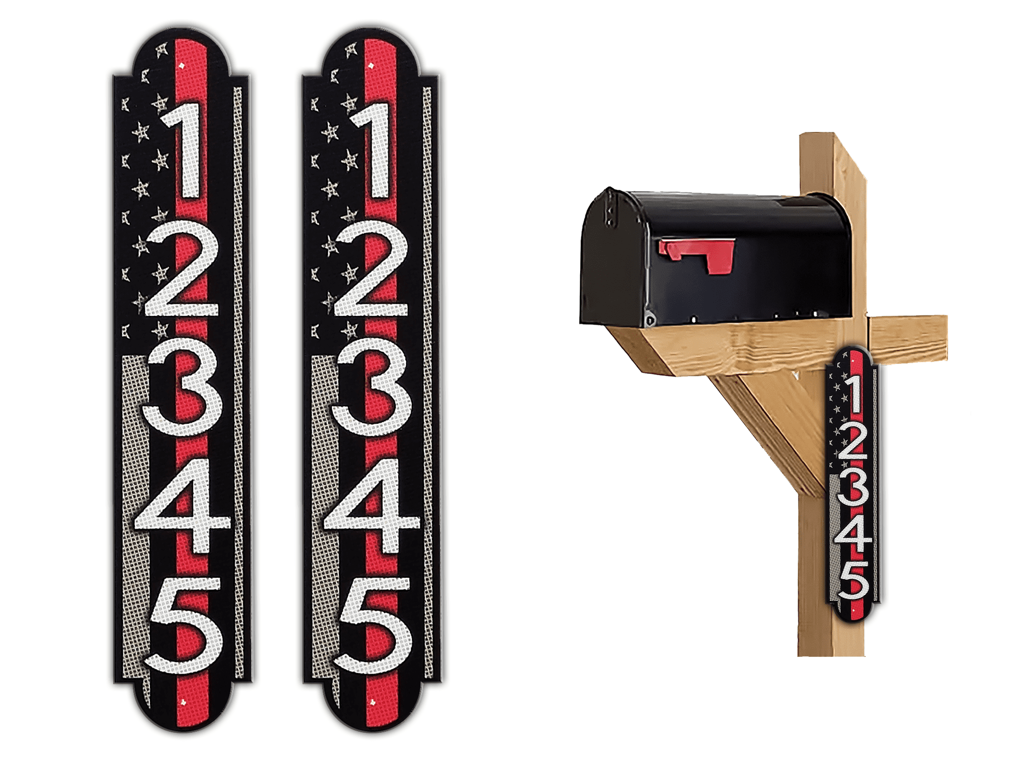 Curb-N-Sign® Fancy Super Reflective Mailbox Address Numbers Plaque ...