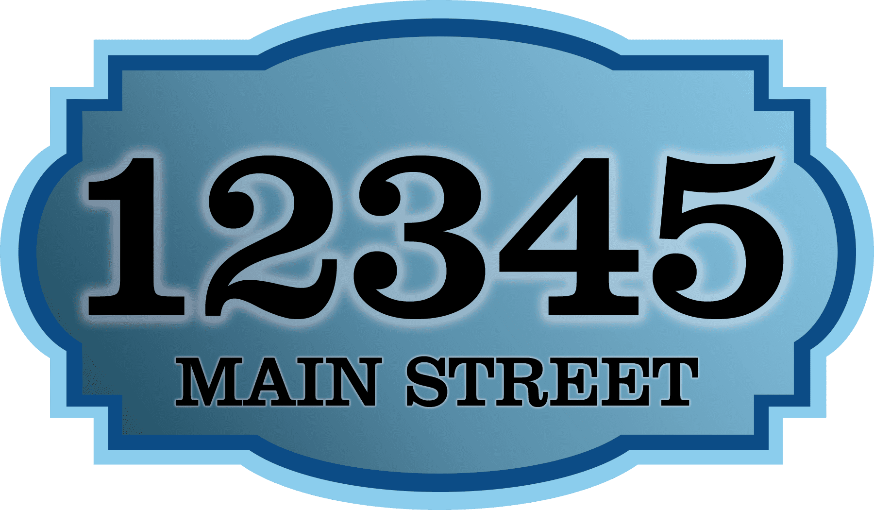 Curb-N-Sign® Horizontal House Address Sign, Fancy Super Reflective ...