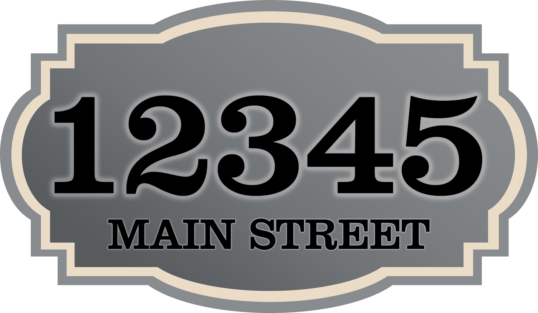 Curb-N-Sign® Horizontal House Address Sign, Fancy Super Reflective ...