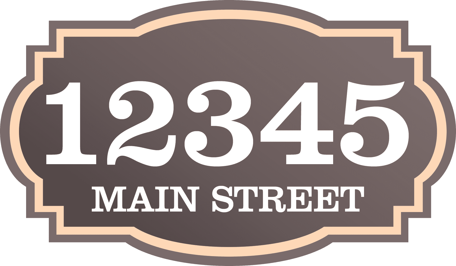 Curb-N-Sign® Horizontal House Address Sign, Fancy Super Reflective ...
