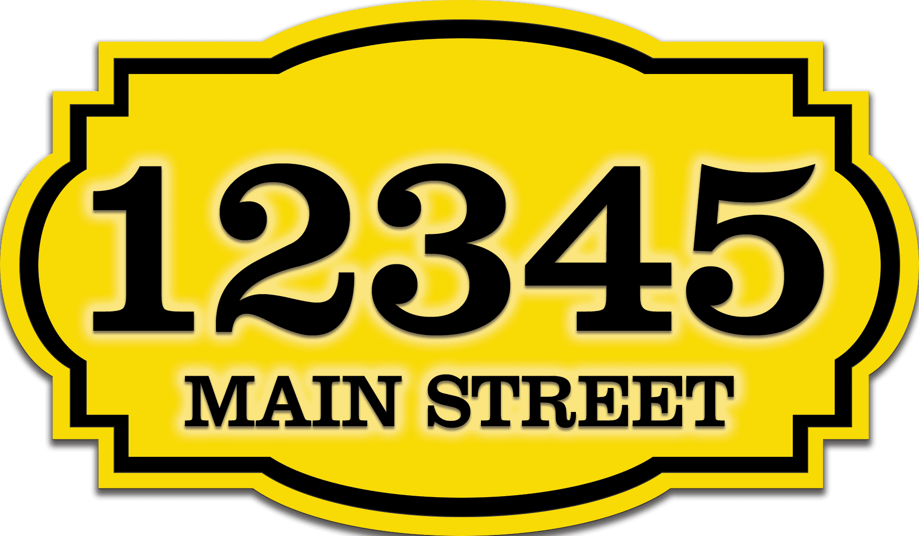 Curb-N-Sign® Horizontal House Address Sign, Fancy Super Reflective ...