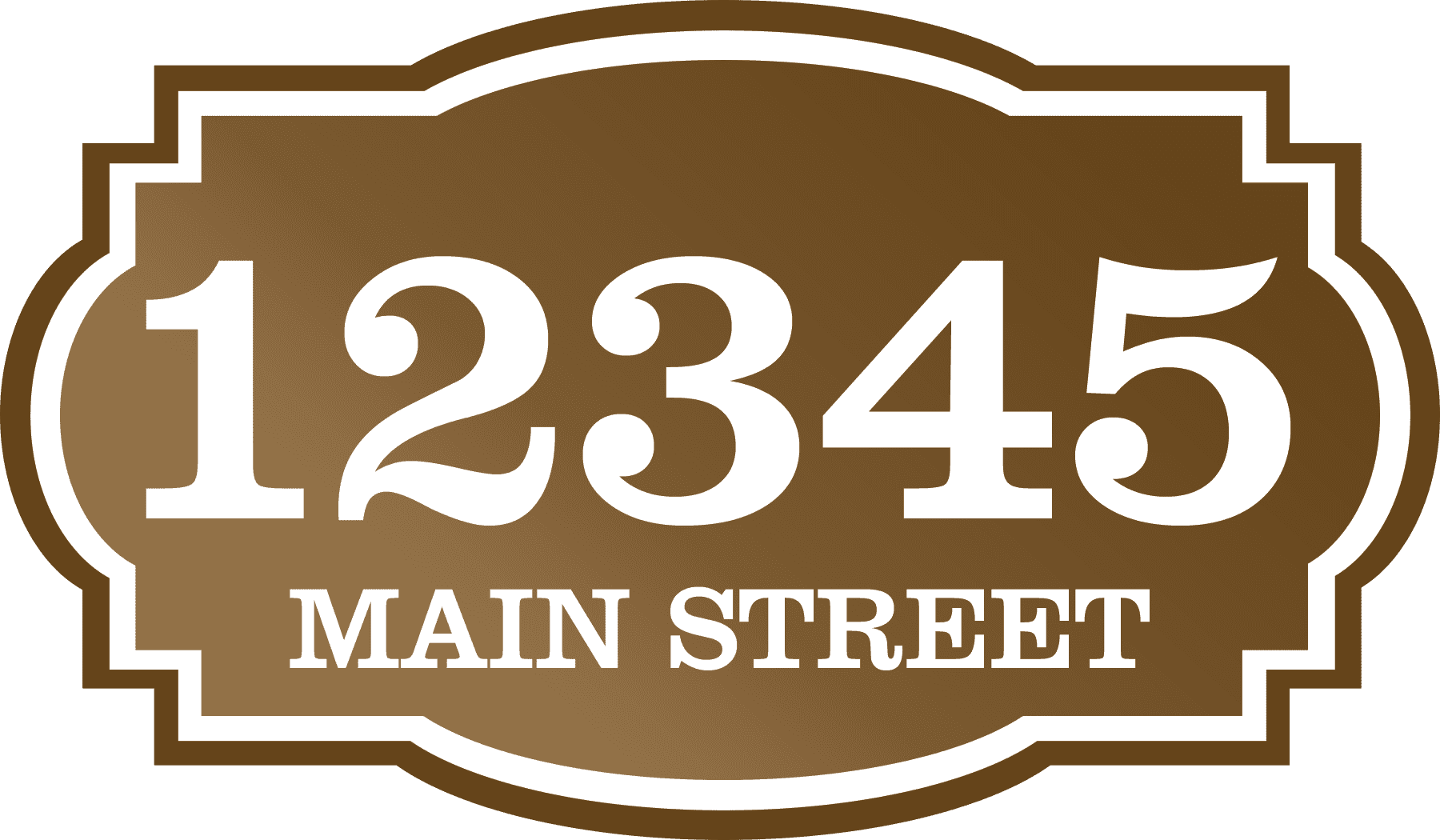Curb-N-Sign® Horizontal House Address Sign, Fancy Super Reflective ...