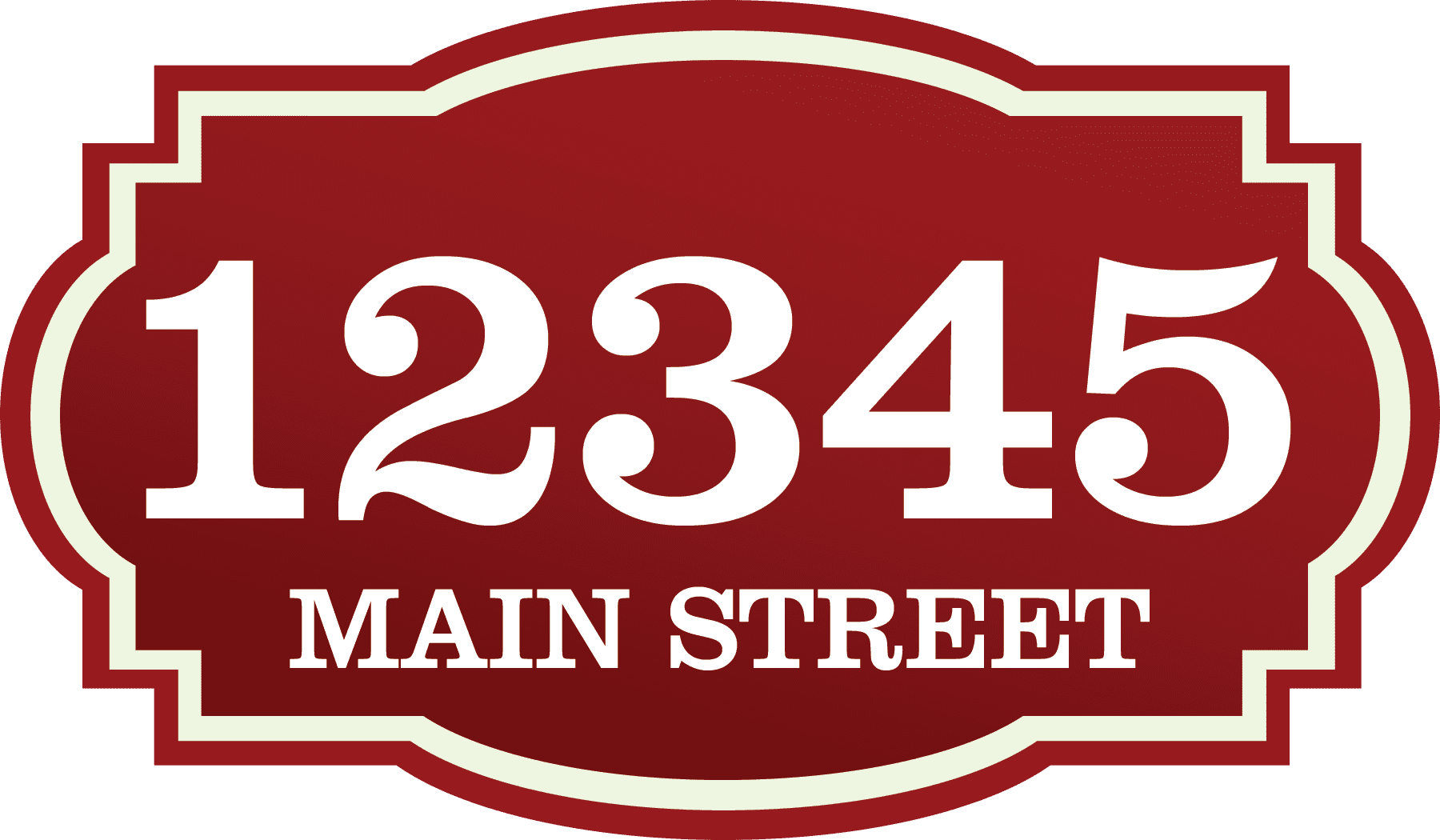 Curb-N-Sign® Horizontal House Address Sign, Fancy Super Reflective ...