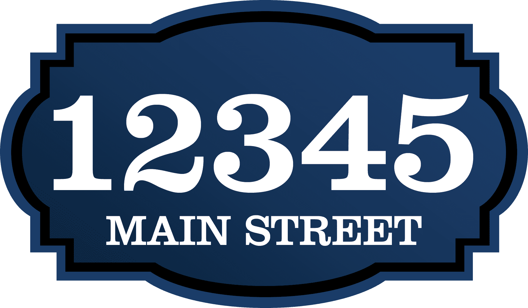 Curb-N-Sign® Horizontal House Address Sign, Fancy Super Reflective ...