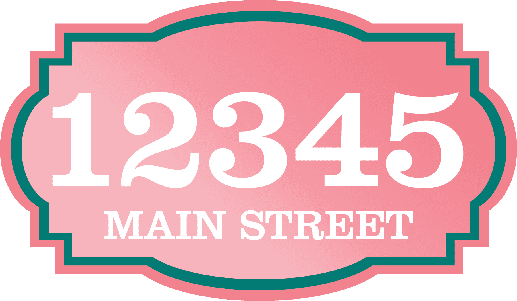 Curb-N-Sign® Horizontal House Address Sign, Fancy Super Reflective ...