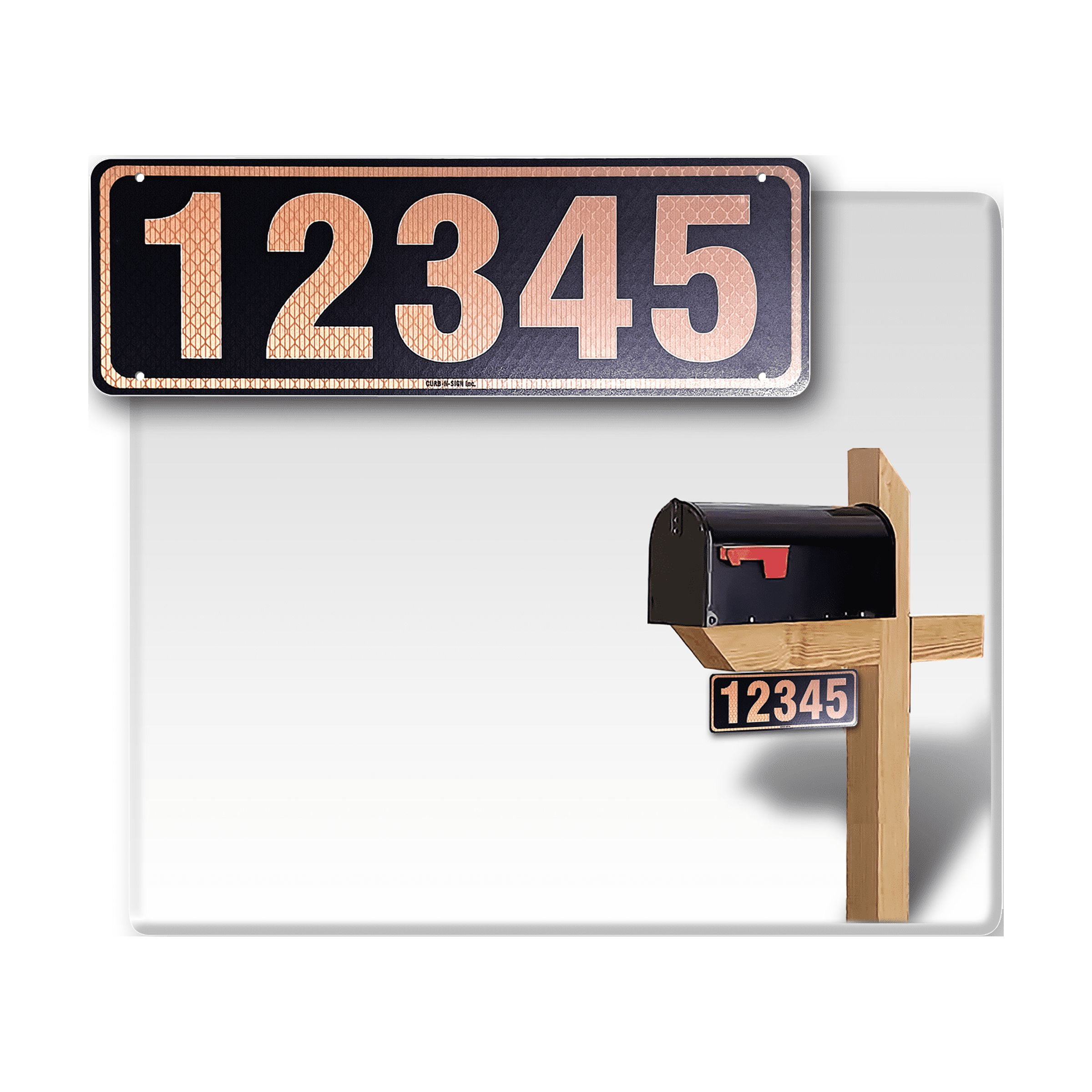 Curb-N-Sign Reflective 911 Address Sign for Mailbox, Single/Double ...