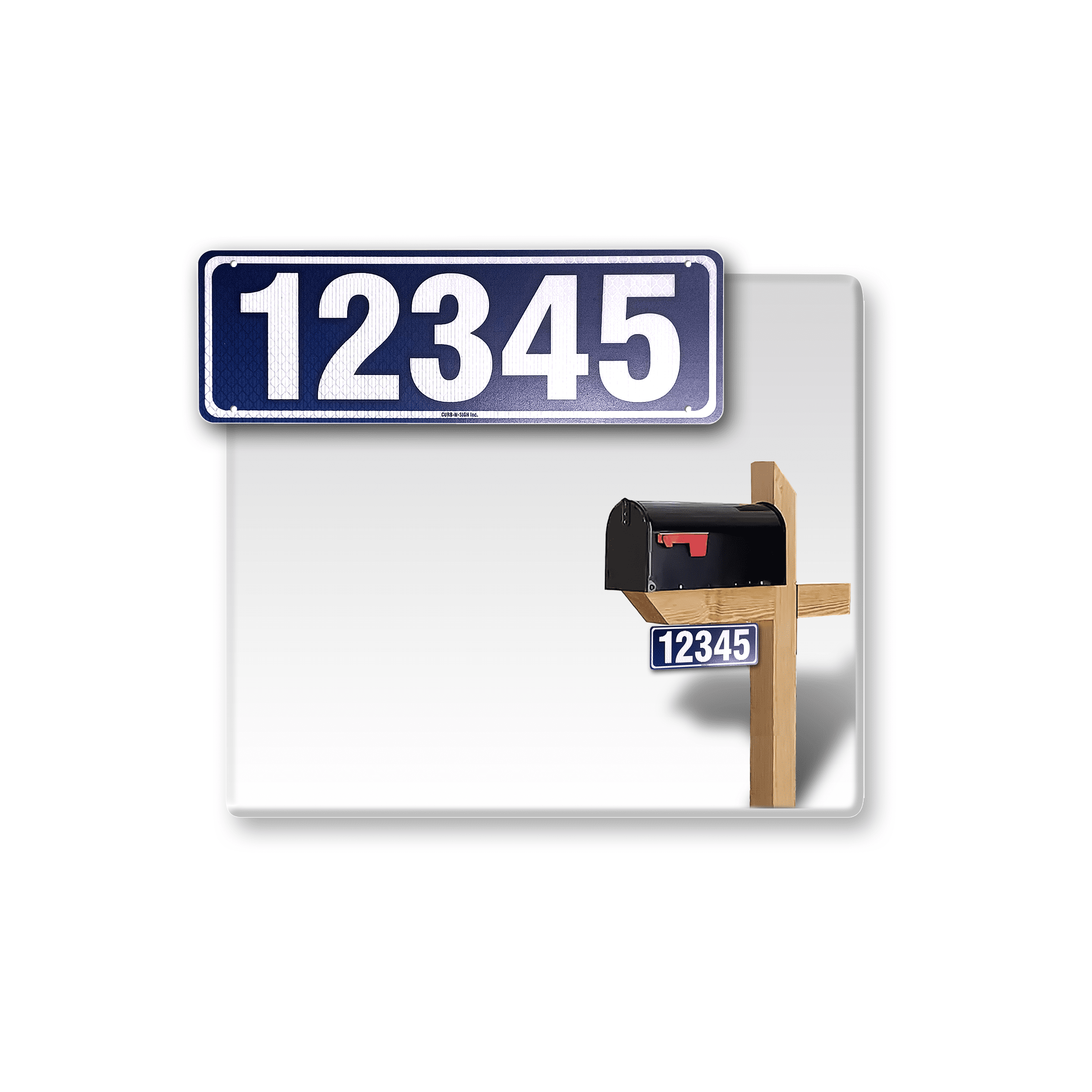 Curb-N-Sign Reflective 911 Address Sign for Mailbox, Single/Double ...