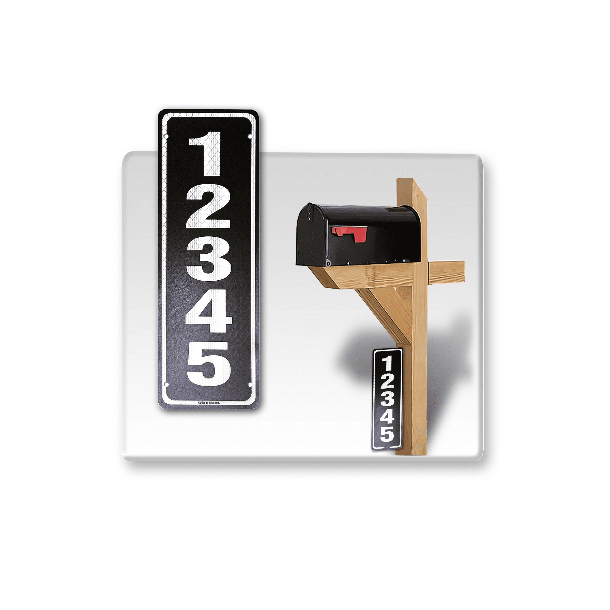 Curb-N-Sign Reflective 911 Address Sign for Mailbox, Single/Double ...