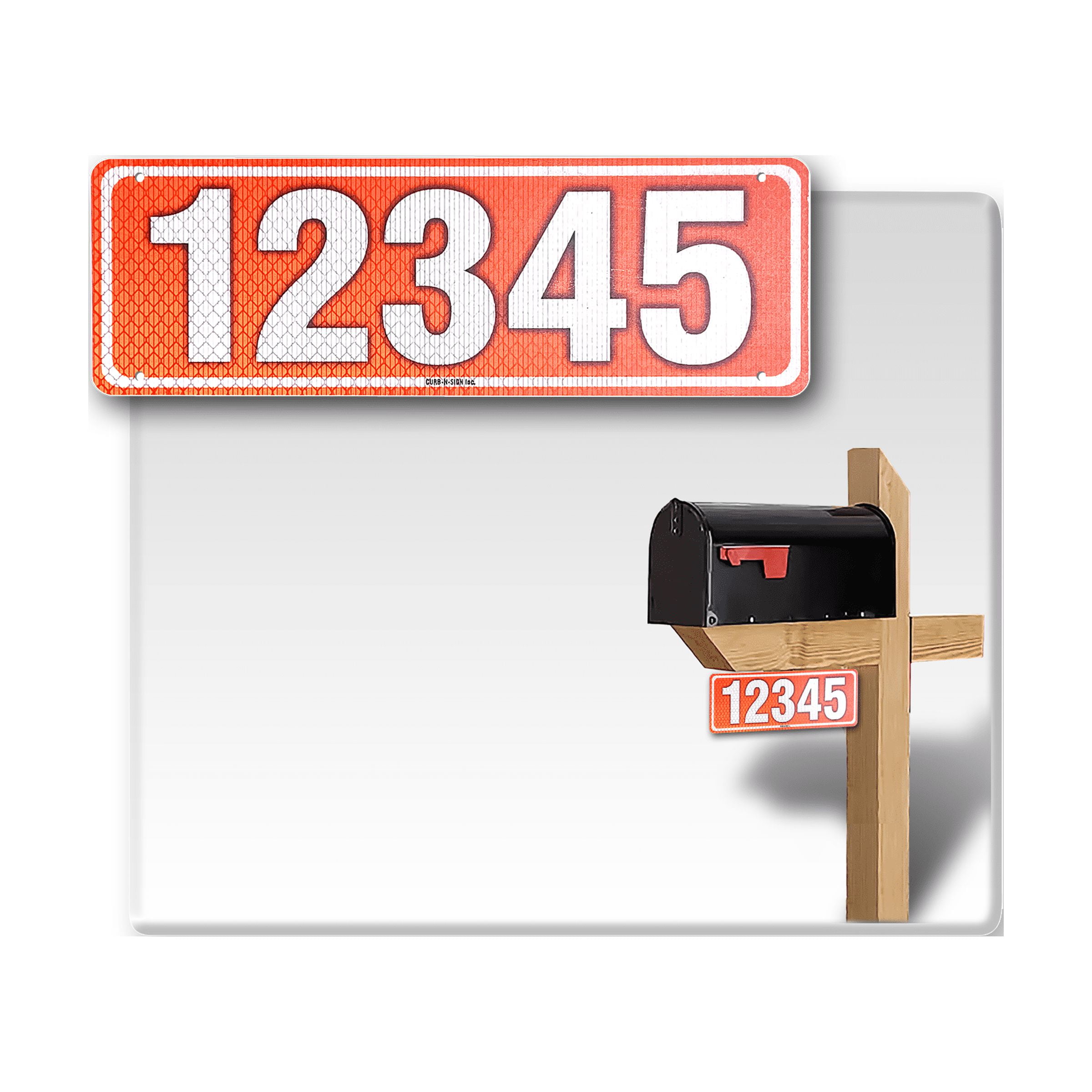 Curb-N-Sign Reflective 911 Address Sign for Mailbox, Single/Double ...