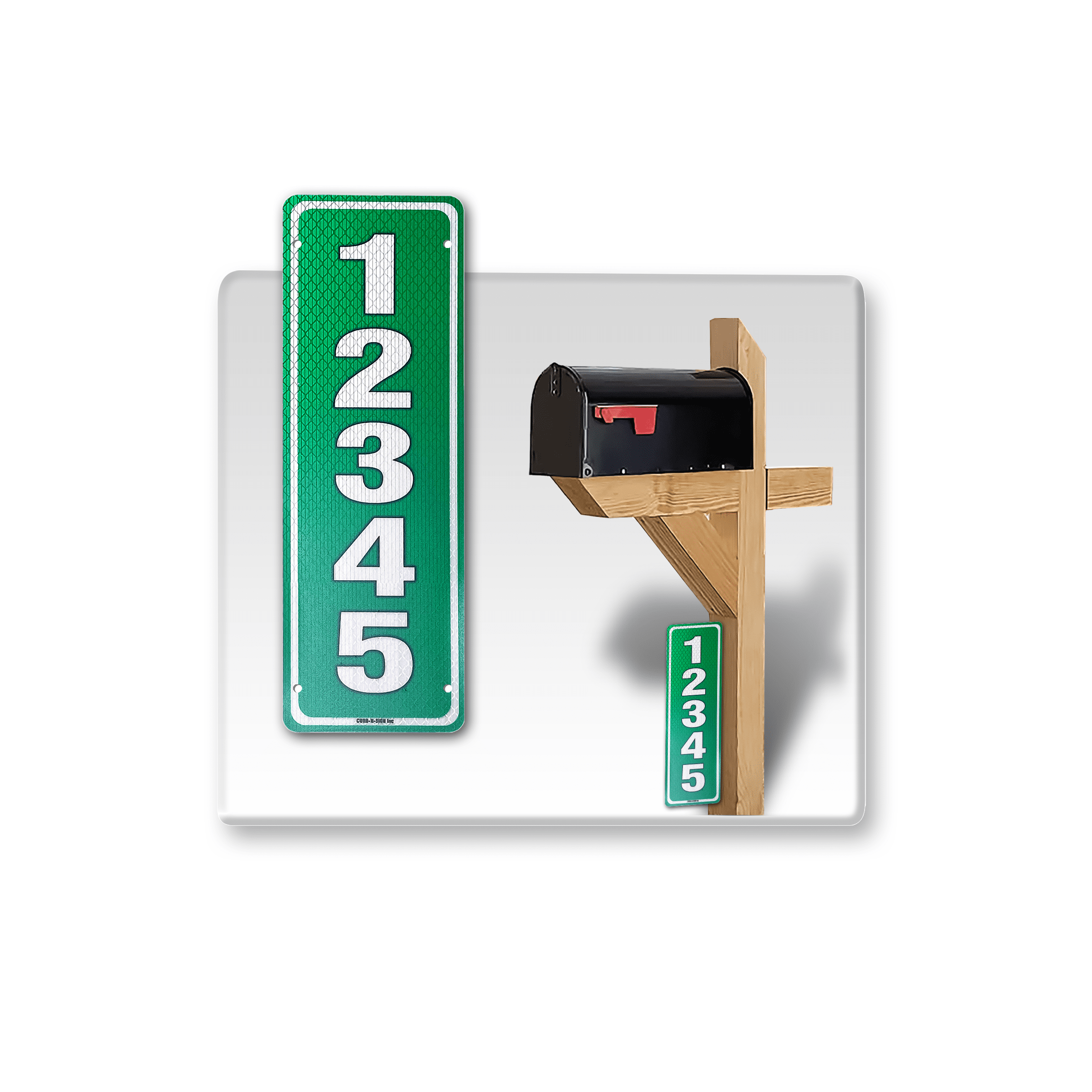 Curb-N-Sign Reflective 911 Address Sign for Mailbox, Single/Double ...