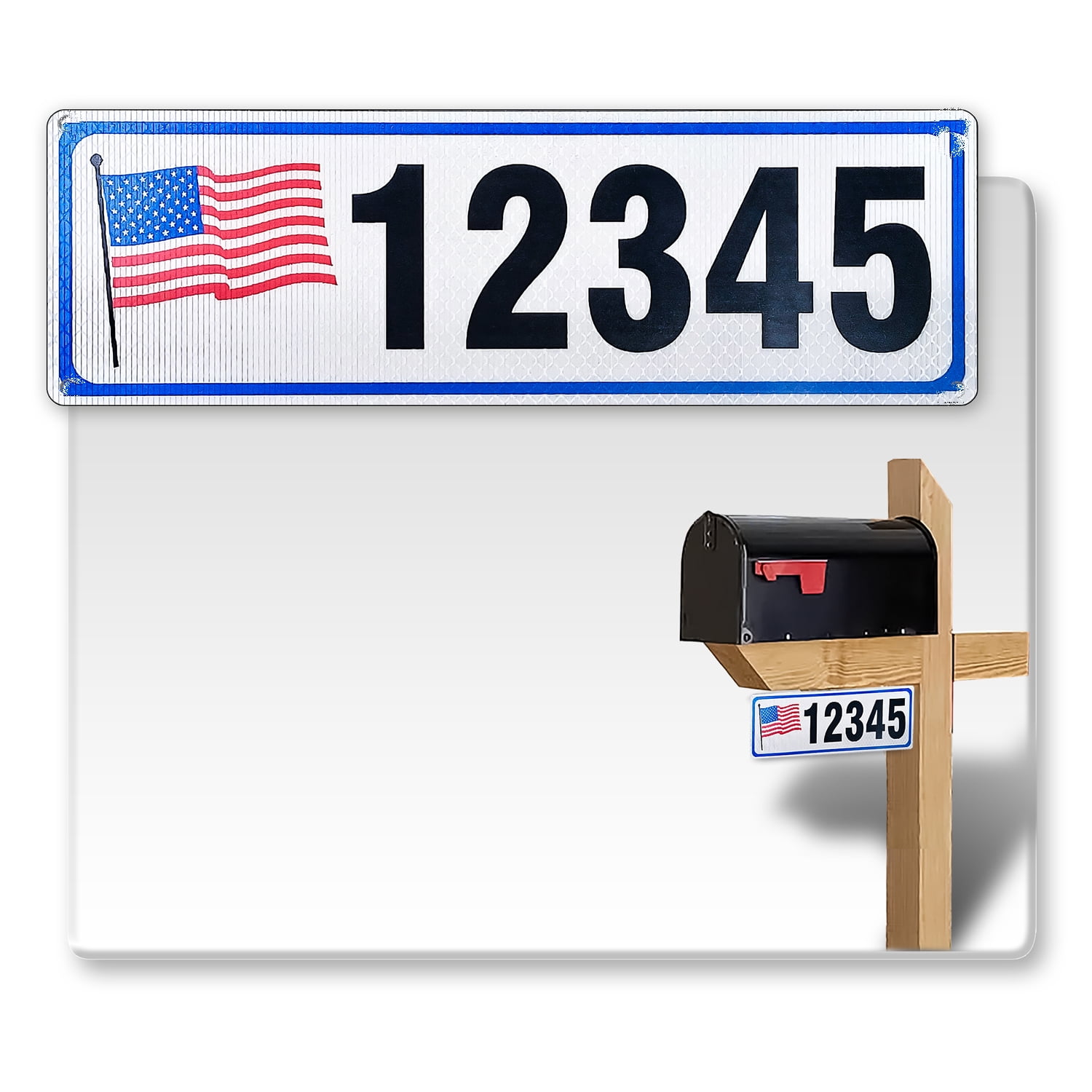 Curb-N-Sign Reflective 911 Address Sign for Mailbox, Single/Double ...