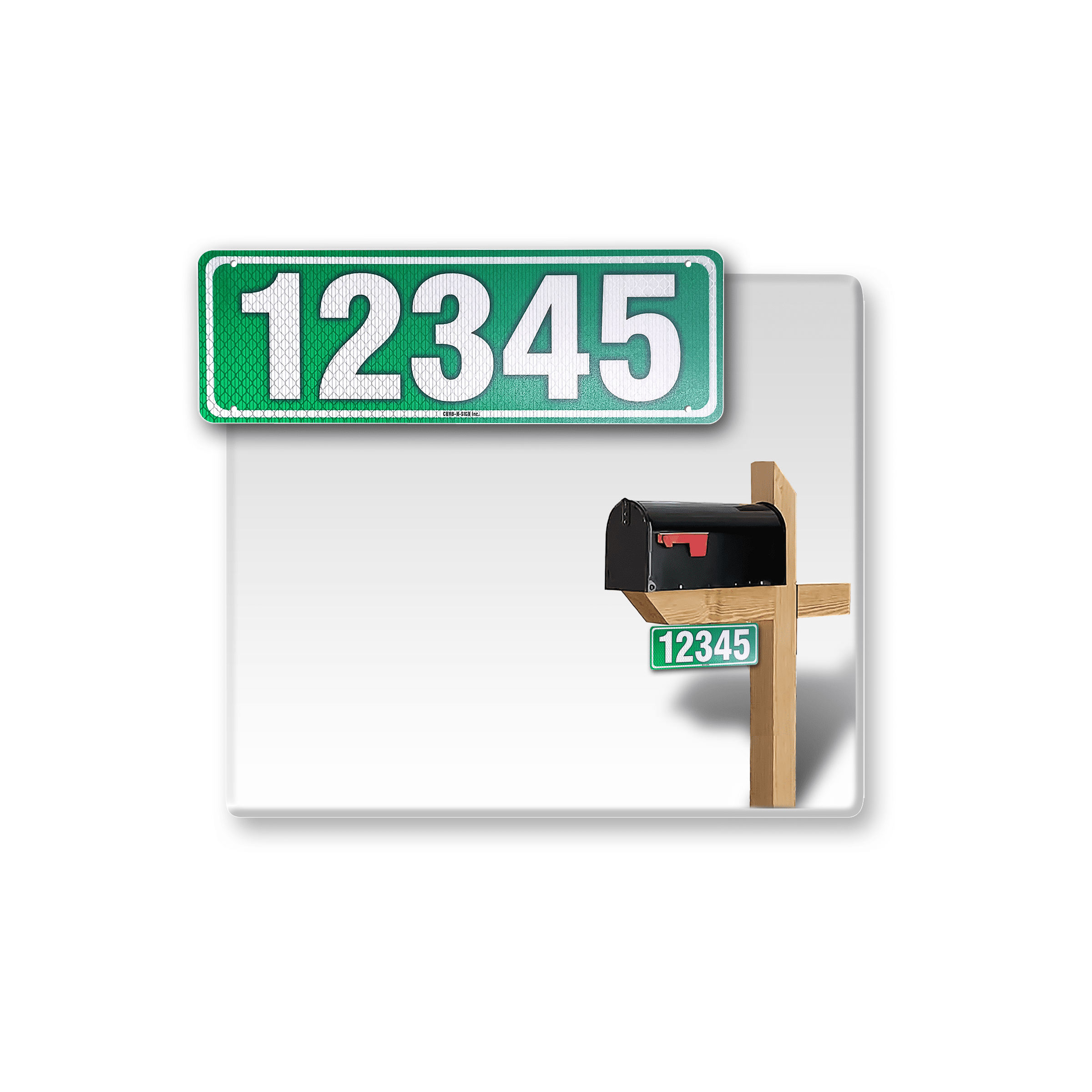 Curb-N-Sign Reflective 911 Address Sign for Mailbox, Single/Double ...