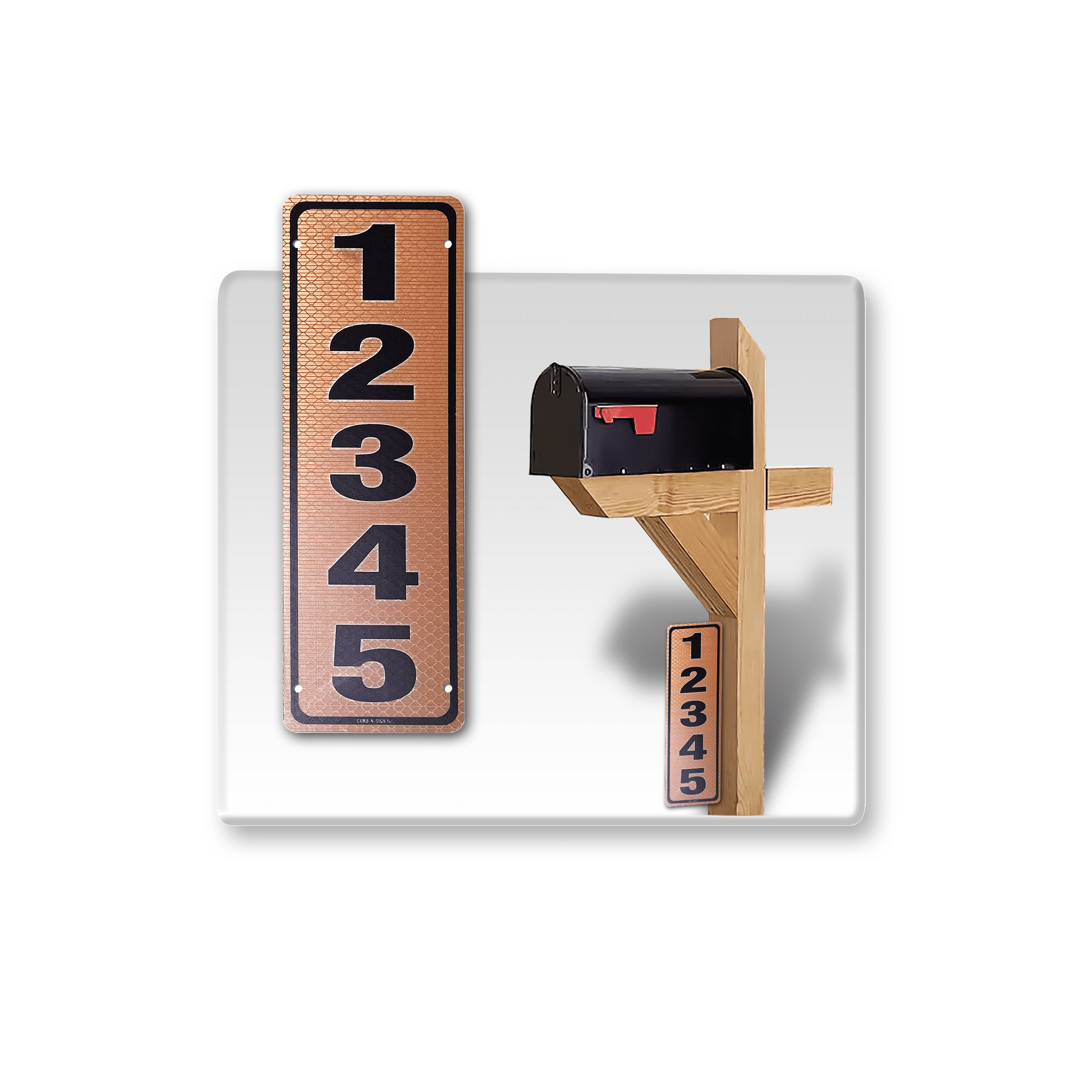 Curb-N-Sign Reflective 911 Address Sign for Mailbox, Single/Double ...