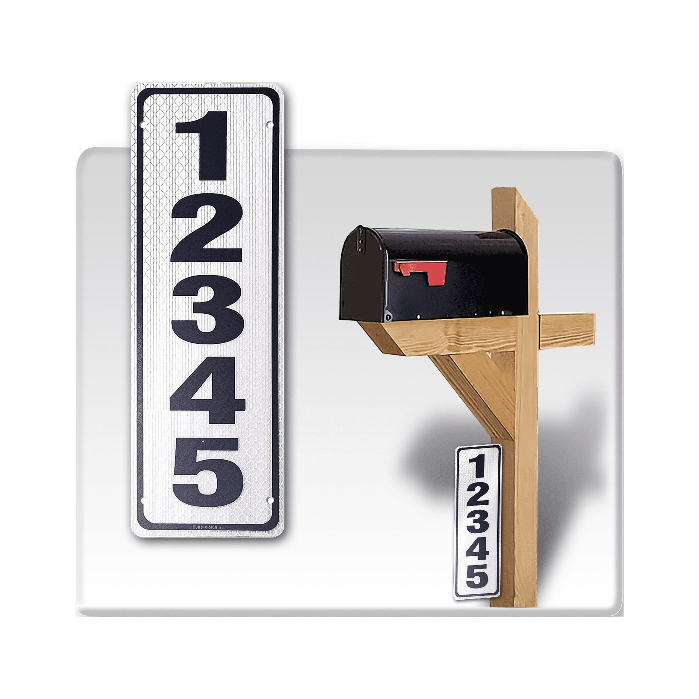 Curb-N-Sign Reflective 911 Address Sign for Mailbox, Single/Double ...