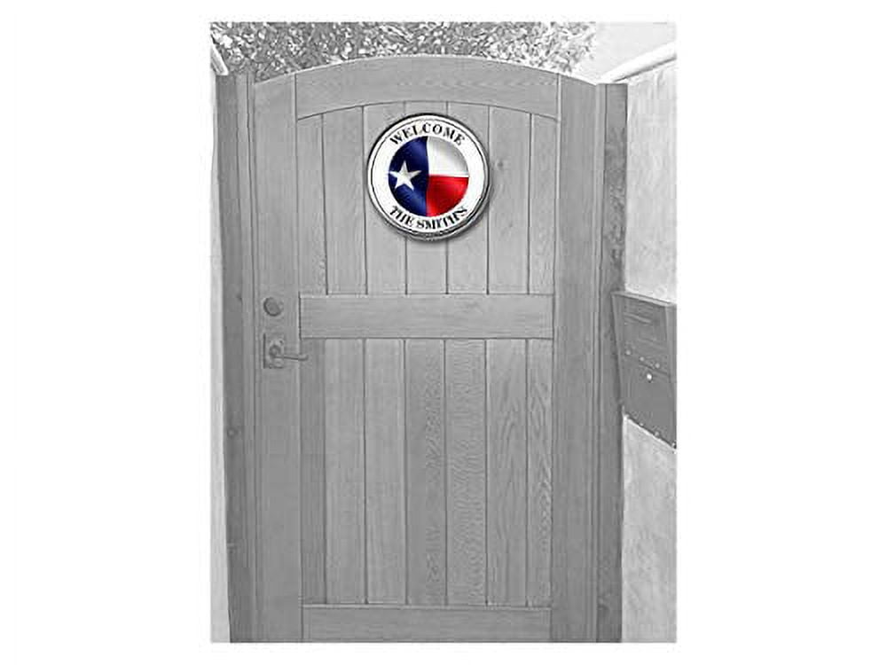 Curb-N-Sign, Reflective Circular Welcome Plaque, 11in Diameter, Texas ...