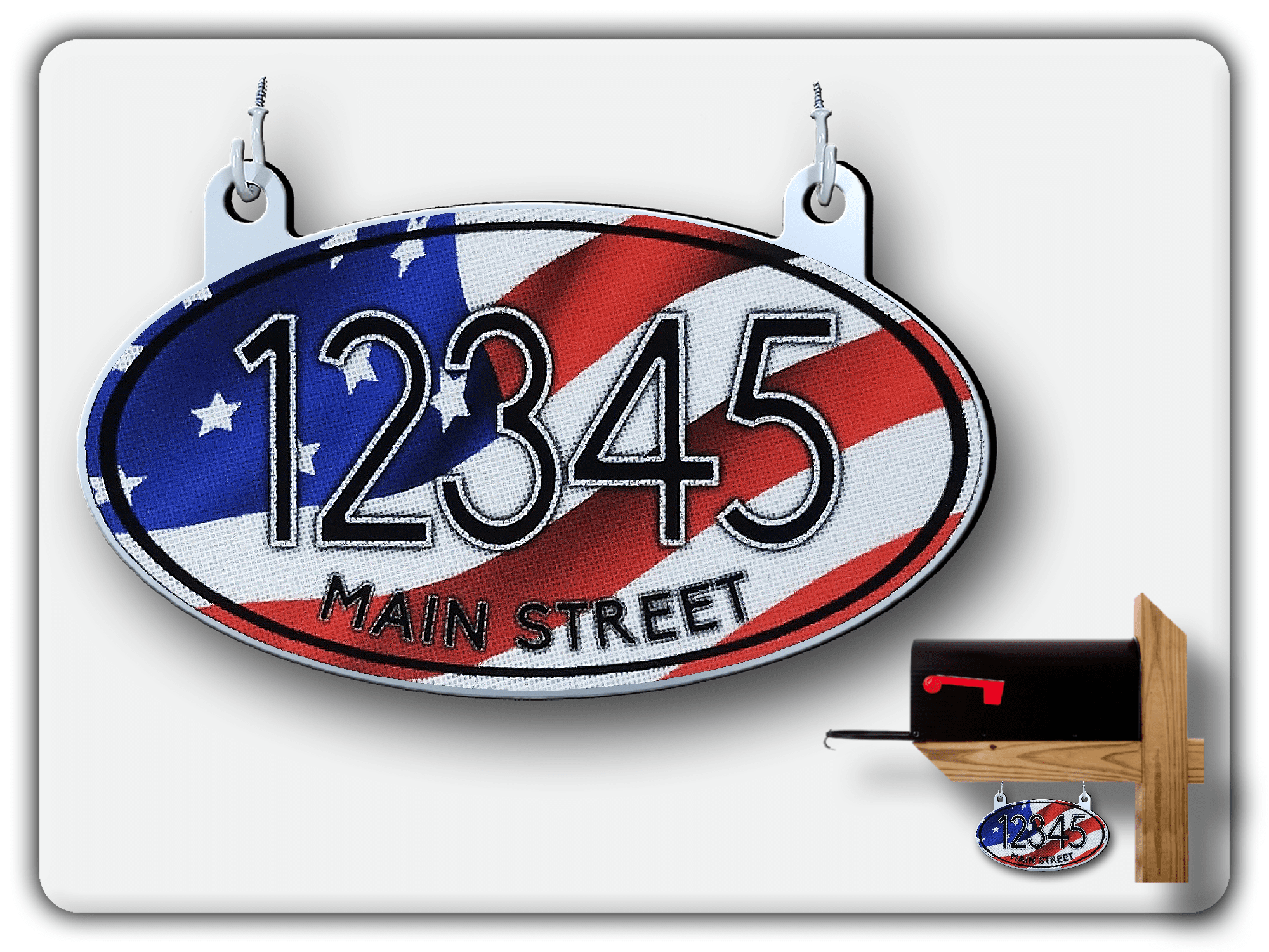 Hanging Mailbox Numbers, Super Reflective Customized Oval Mailbox ...