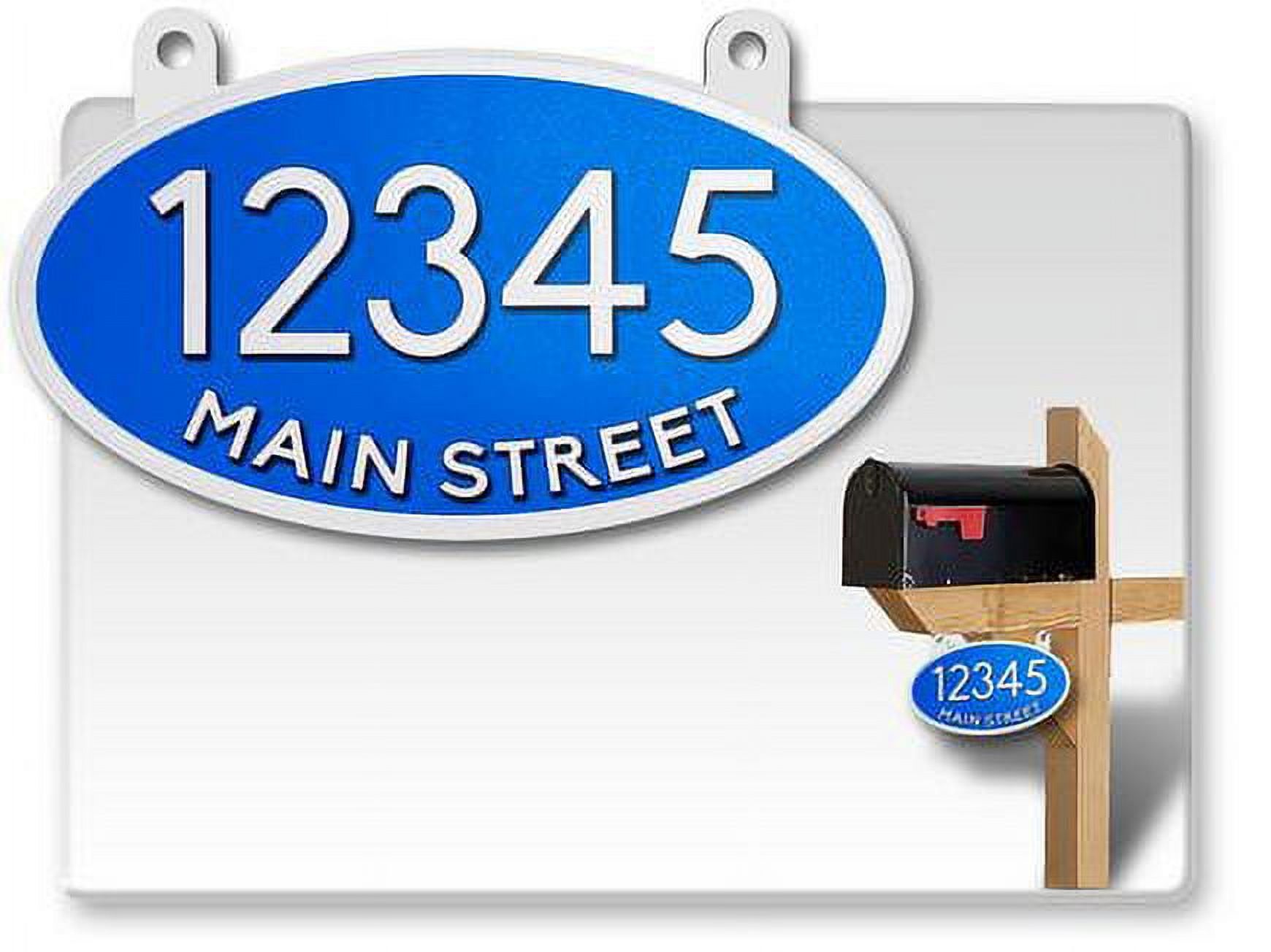 Curb-N-Sign Reflective Oval Hanging Mailbox Address Sign, Double Sided ...
