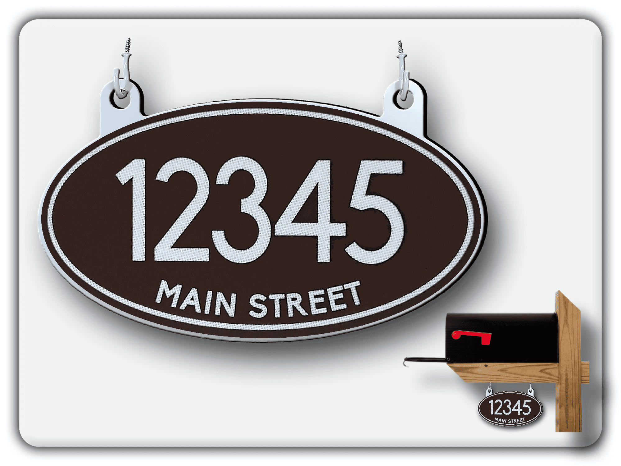 Hanging Mailbox Numbers, Super Reflective Customized Oval Mailbox ...