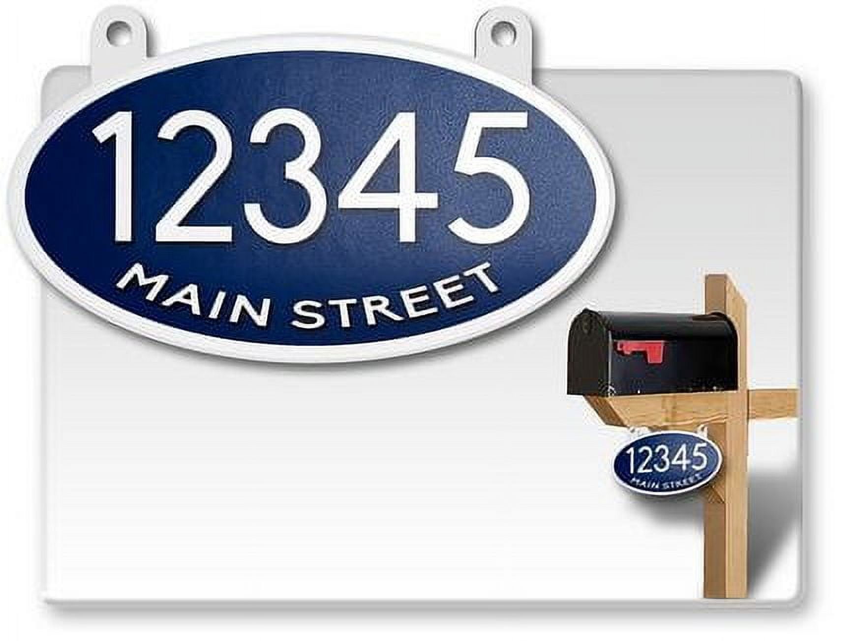 Curb-N-Sign Reflective Oval Hanging Mailbox Address Sign, Double Sided ...