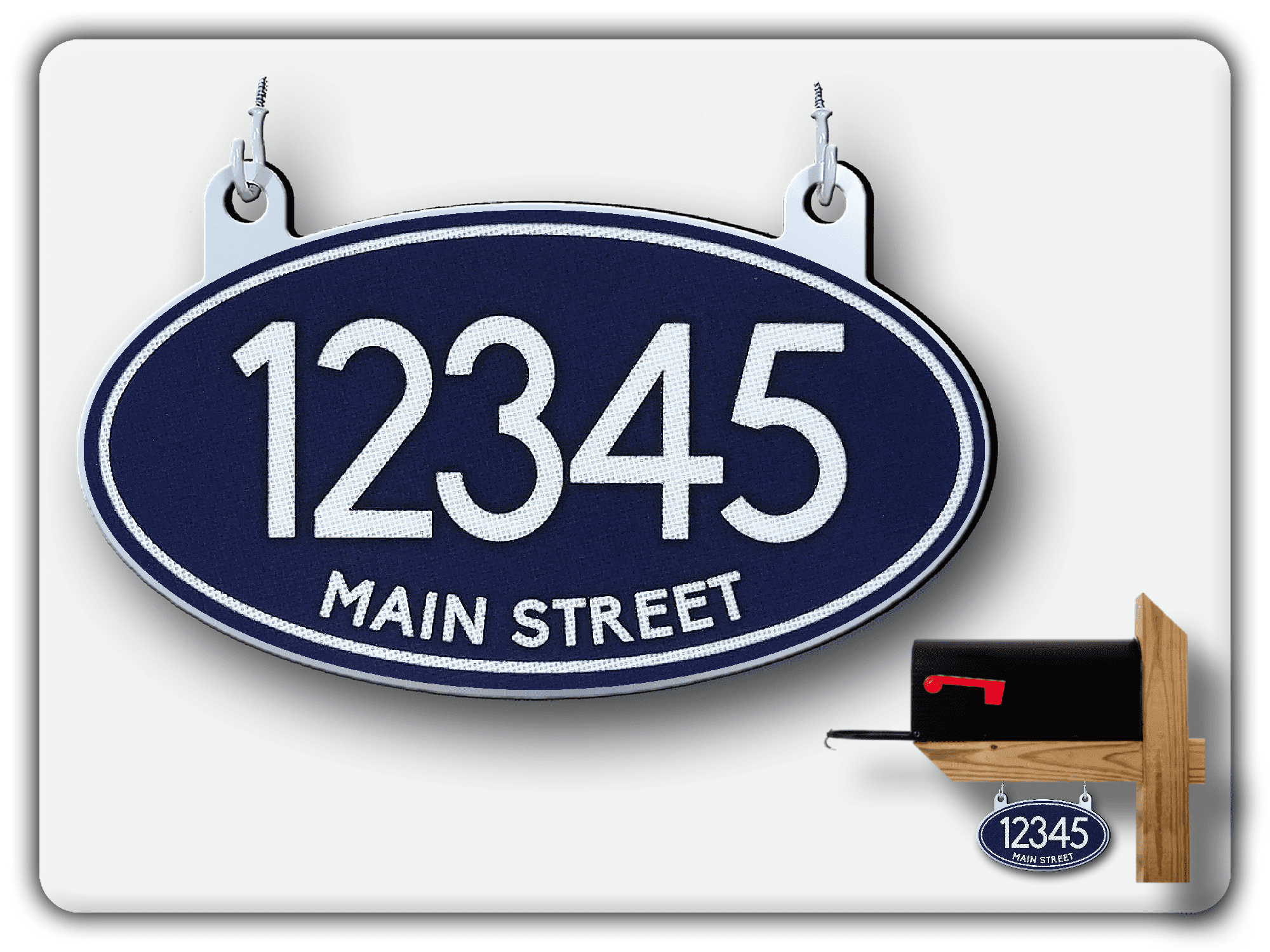 Hanging Mailbox Numbers, Super Reflective Customized Oval Mailbox ...