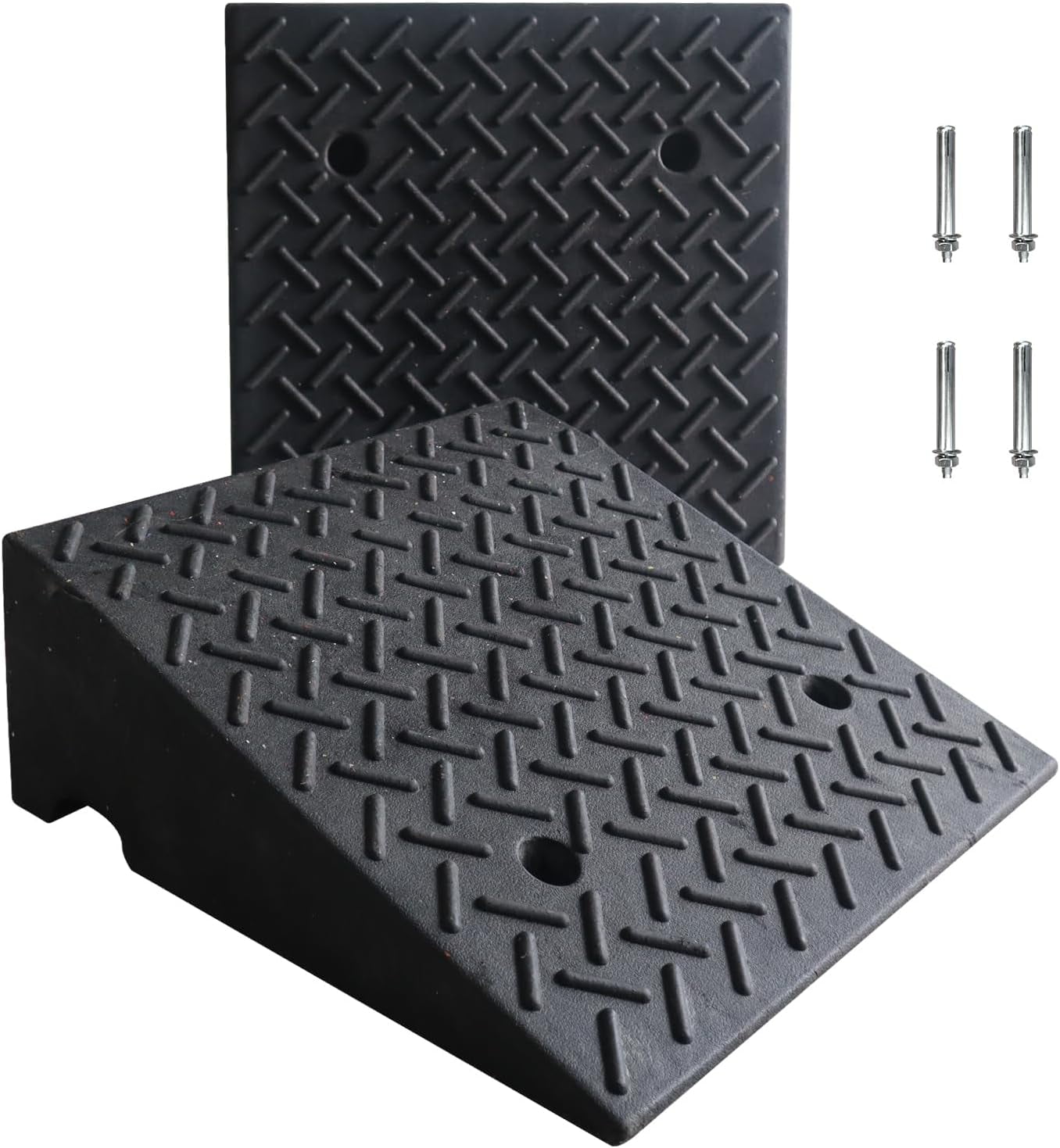 Curb Ramps for Driveway 7.5" Rise Height 2 Pack Heavy Duty Rubber ...