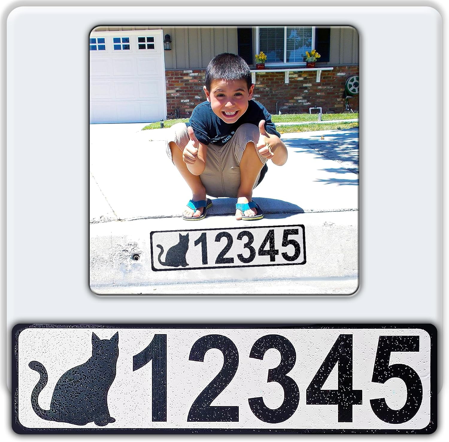 Curb Wrap Address Decal – Aluminum House Number Decals for Front Doors ...
