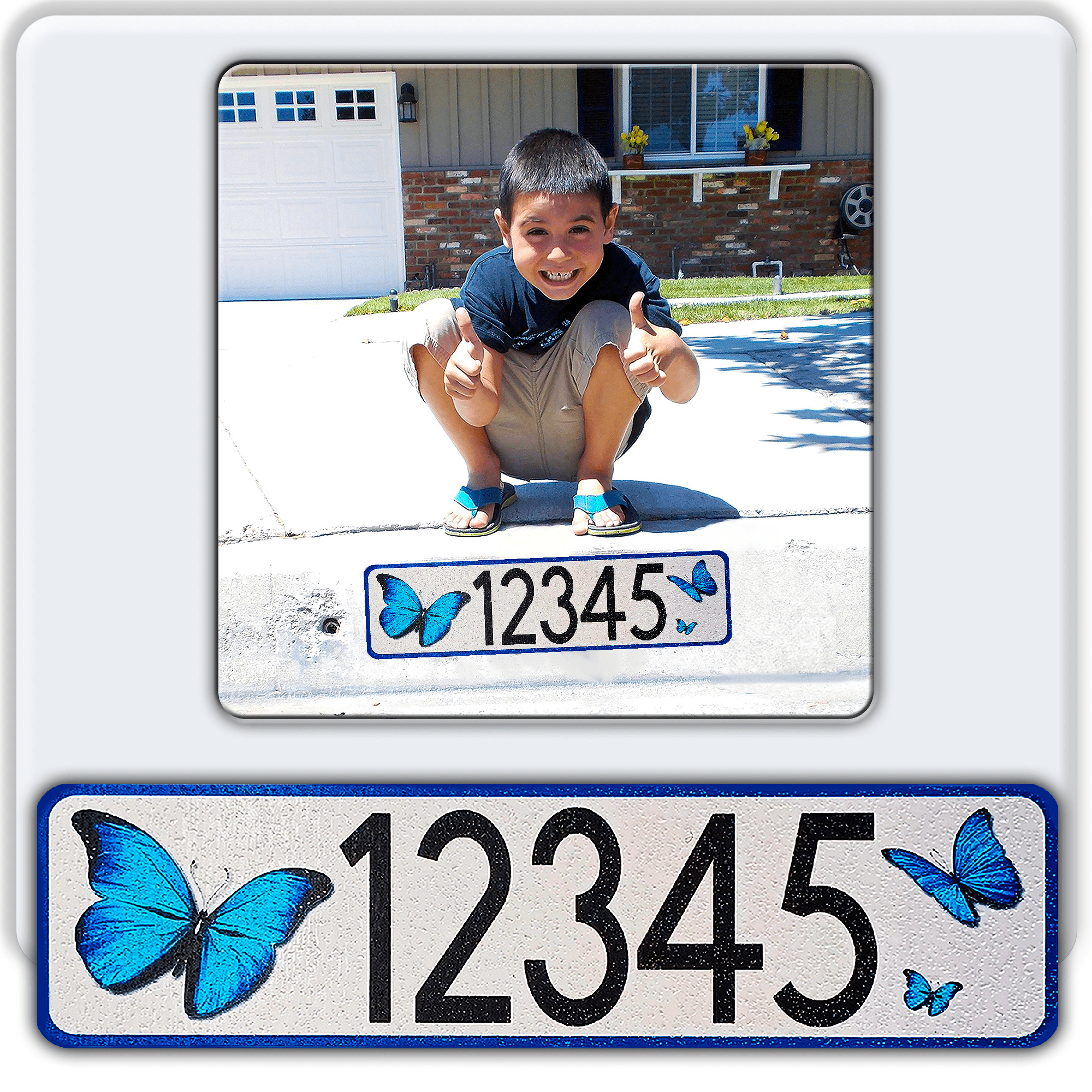 Curb-N-Sign®Curb Wrap® Address Sticker Decal, Customized Reflective ...