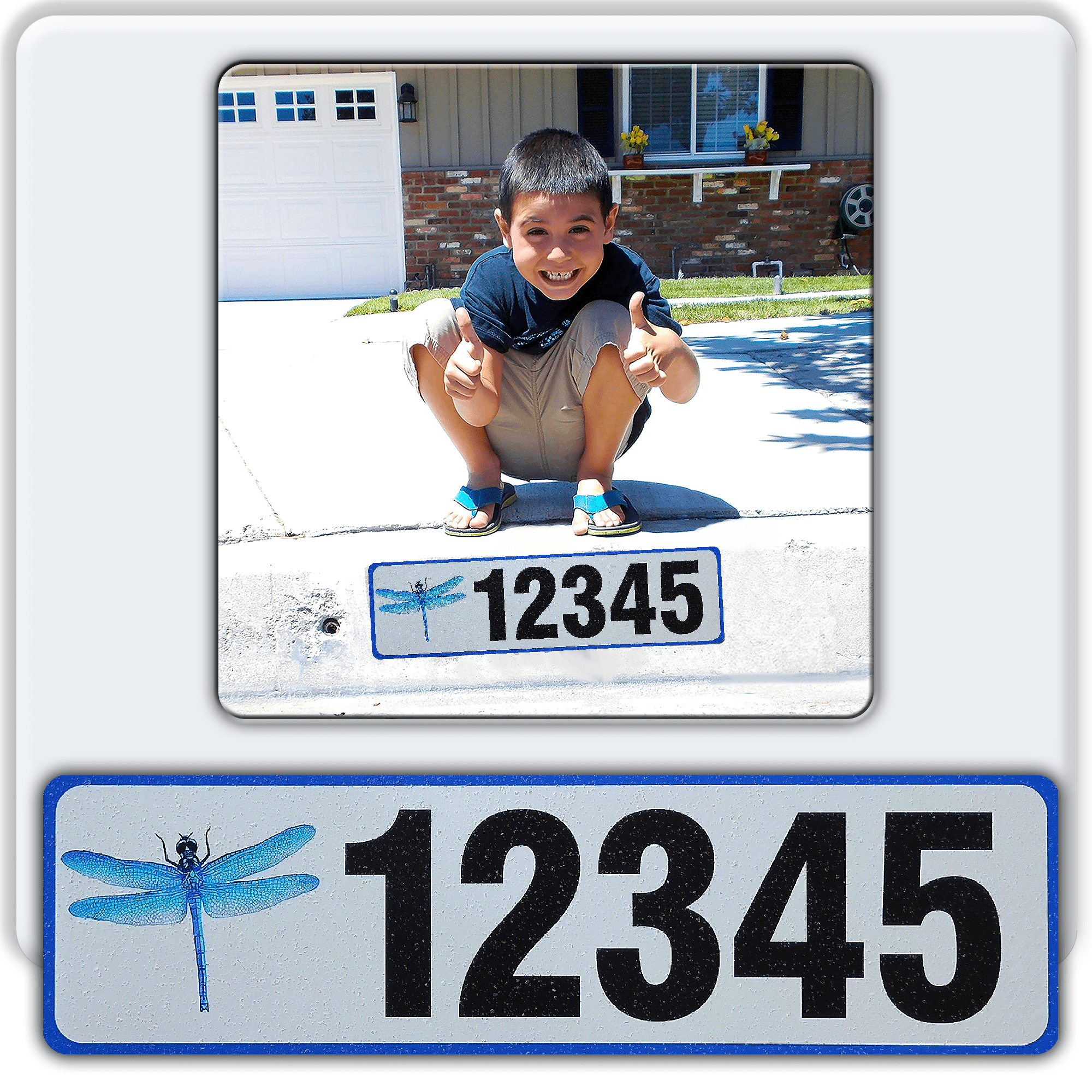 Curb-N-Sign®Curb Wrap® Address Sticker Decal, Customized Reflective ...